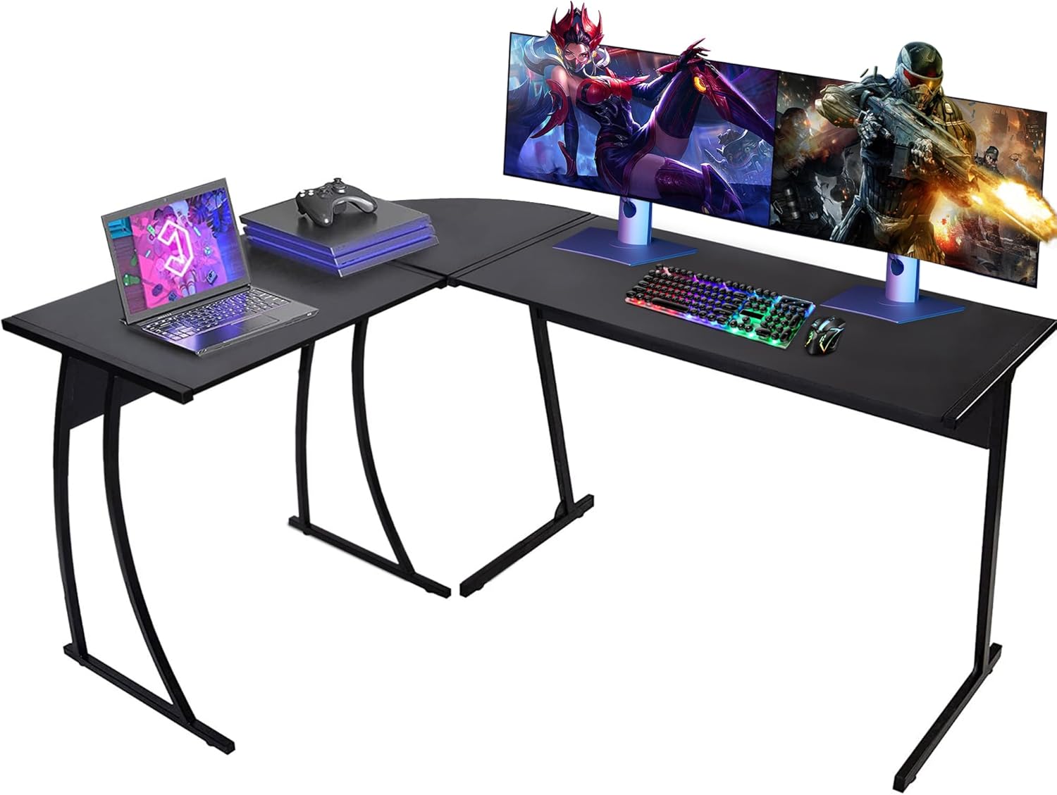Amazon.com: Colegence L Shaped Gaming Desk,58'' Computer Corner Desk ...