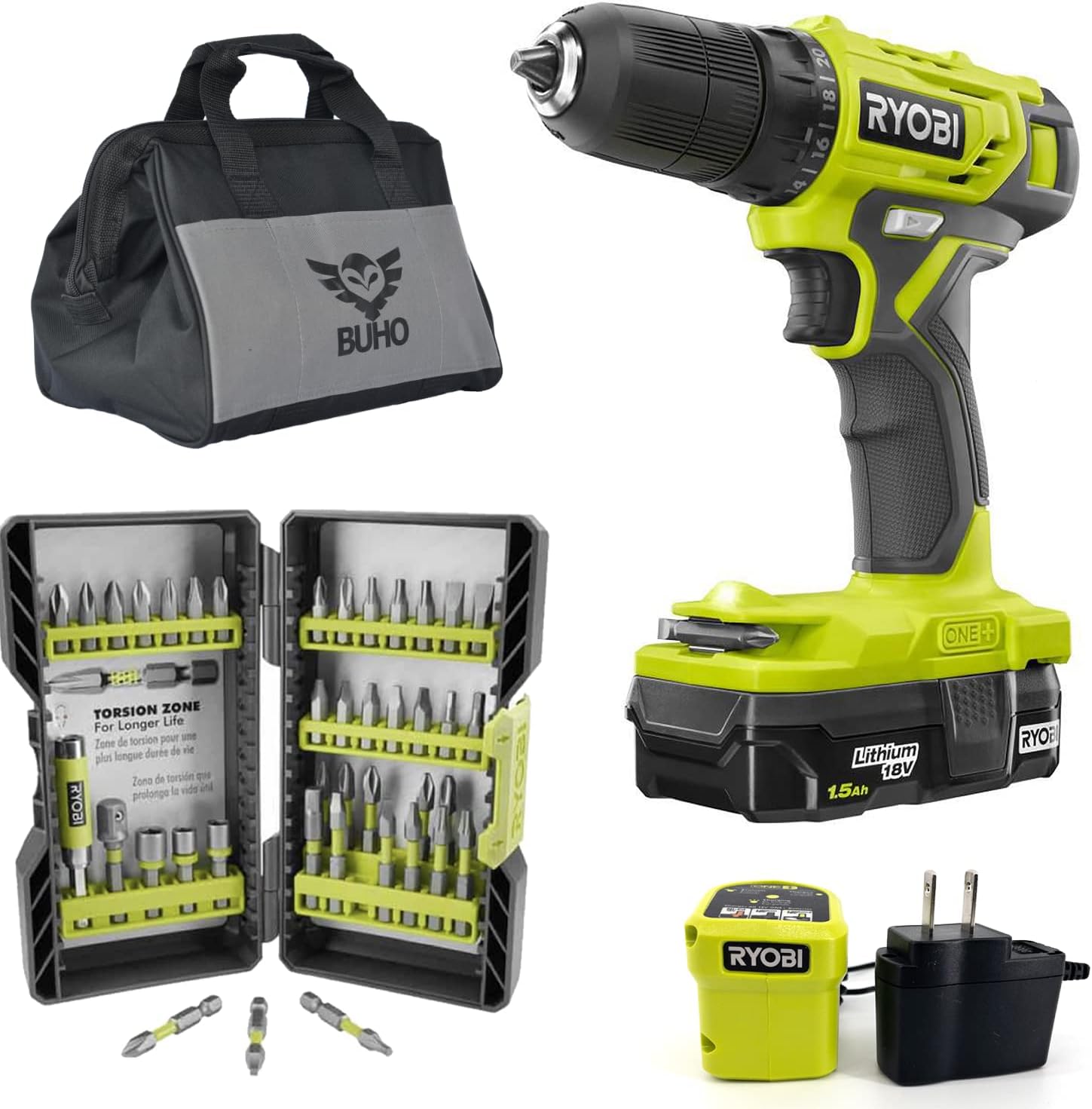 Amazon.com: RYOBI ONE+ 18V Cordless 1/2 in. Drill/Driver (Tool Only ...
