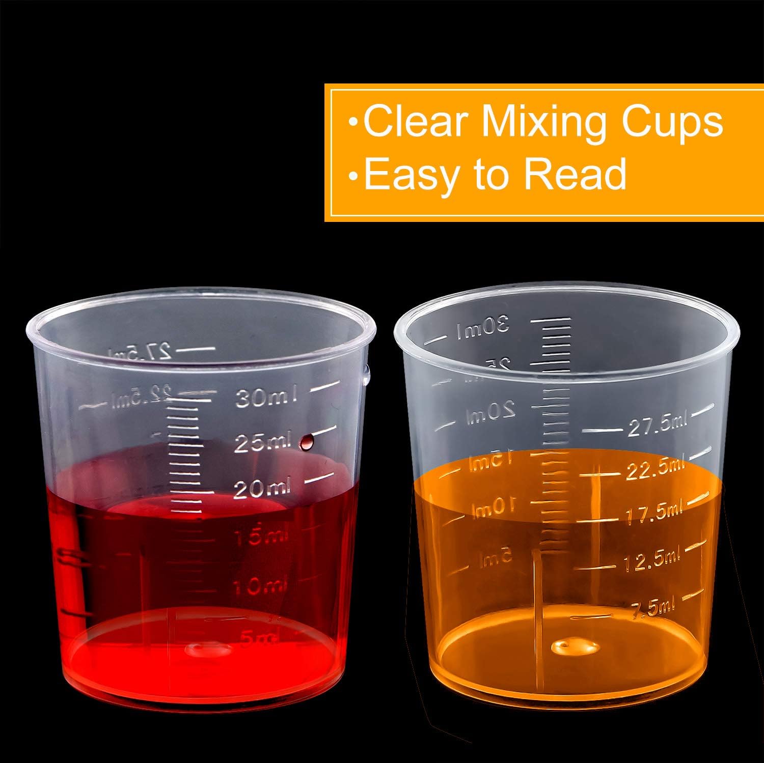 Coopay Plastic Graduated Cups with Accessories - 50 Pack Transparent ...