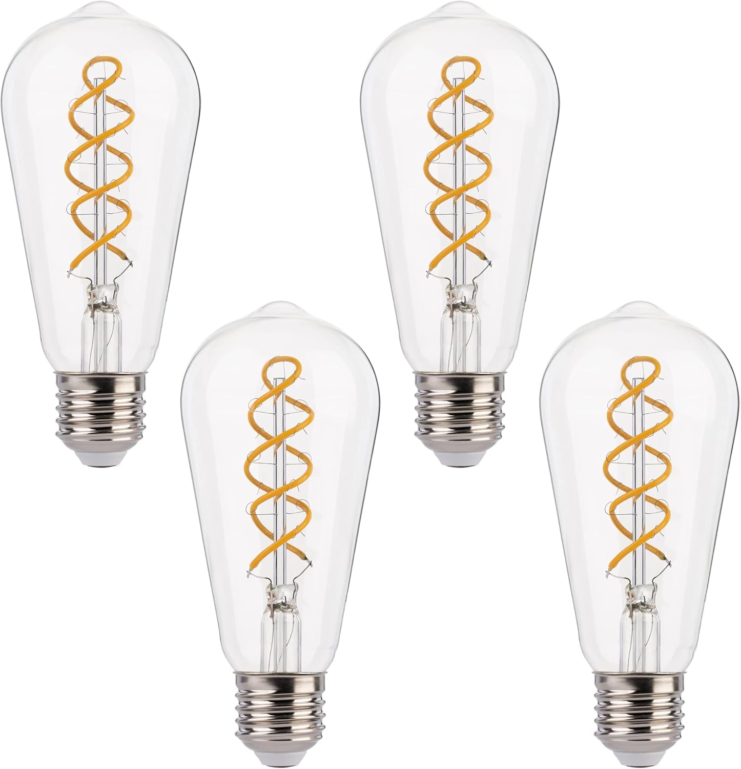 FLSNT LED Edison Bulb,ST58 Vintage Spiral Filament Light Bulb 4W(40W ...
