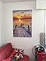 Pixxprint Steg bei Sonnenuntergang Format: 80x60 auf Leinwand : Amazon.de: Küche, Haushalt & Wohnen