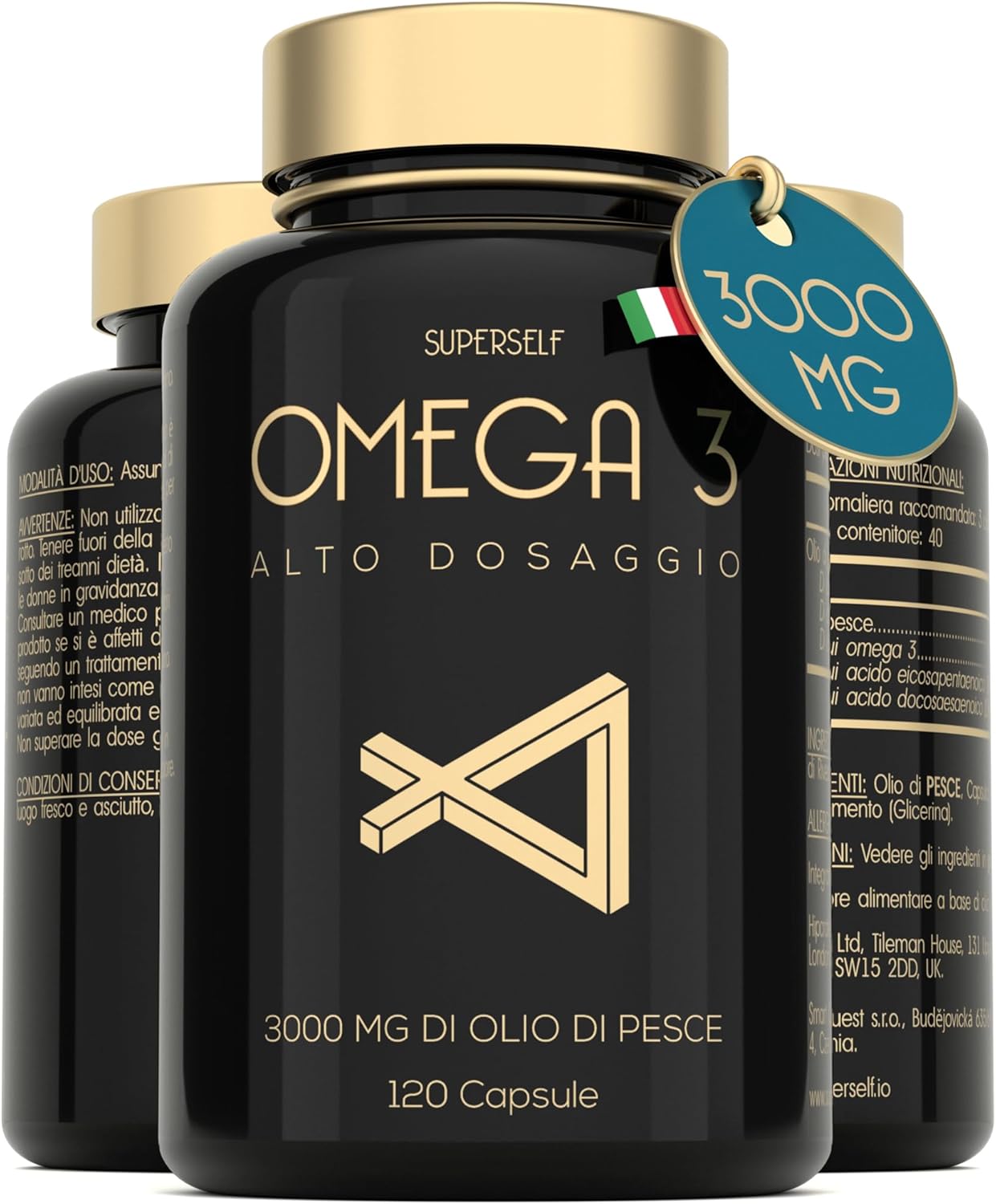 Omega 3 Olio di Pesce - 3000 Milligrammi Tripla Potenza - Integratore ...