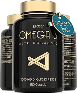 Omega 3 Olio di Pesce - 3000 Milligrammi Tripla Potenza - Integratore ...