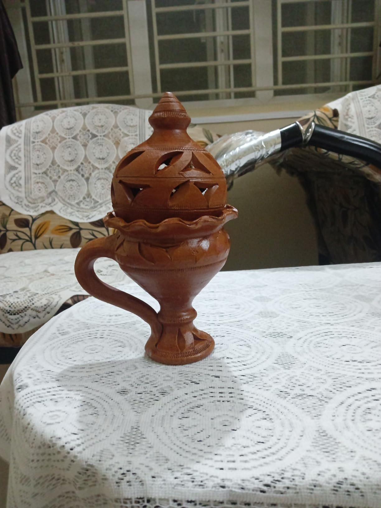 Earthen Innovation Clay Handcrafted Terracotta Dhunuchi With Lid For ...