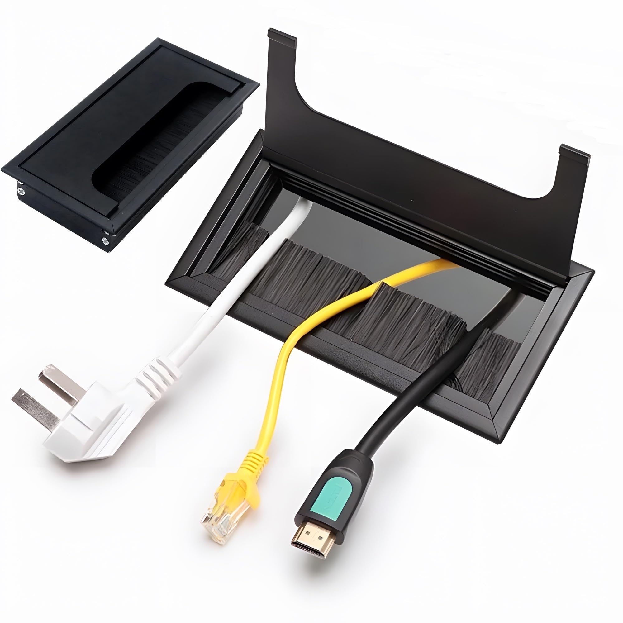 24x7 eMall Office Desk Wire Cable Hole Cover Aluminum with Dust Proof ...