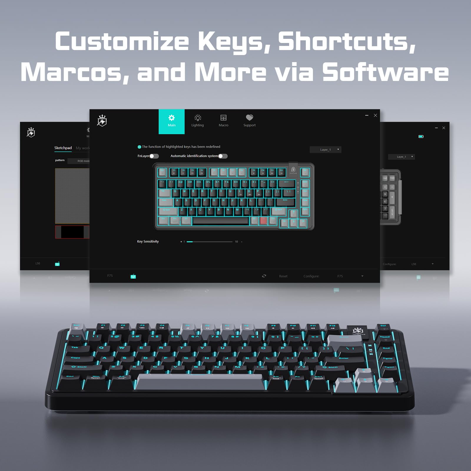 Snapklik.com : ROYALAXE 75% Mechanical Gaming Keyboard, LED Backlit ...