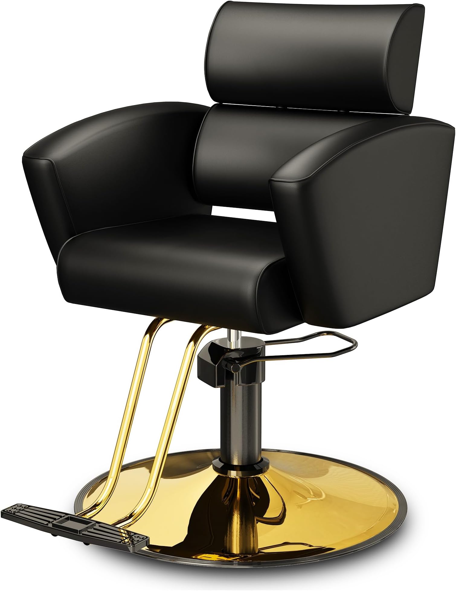Amazon.com: Baasha Premium Black Gold Wide Salon Chair, Sleek and ...