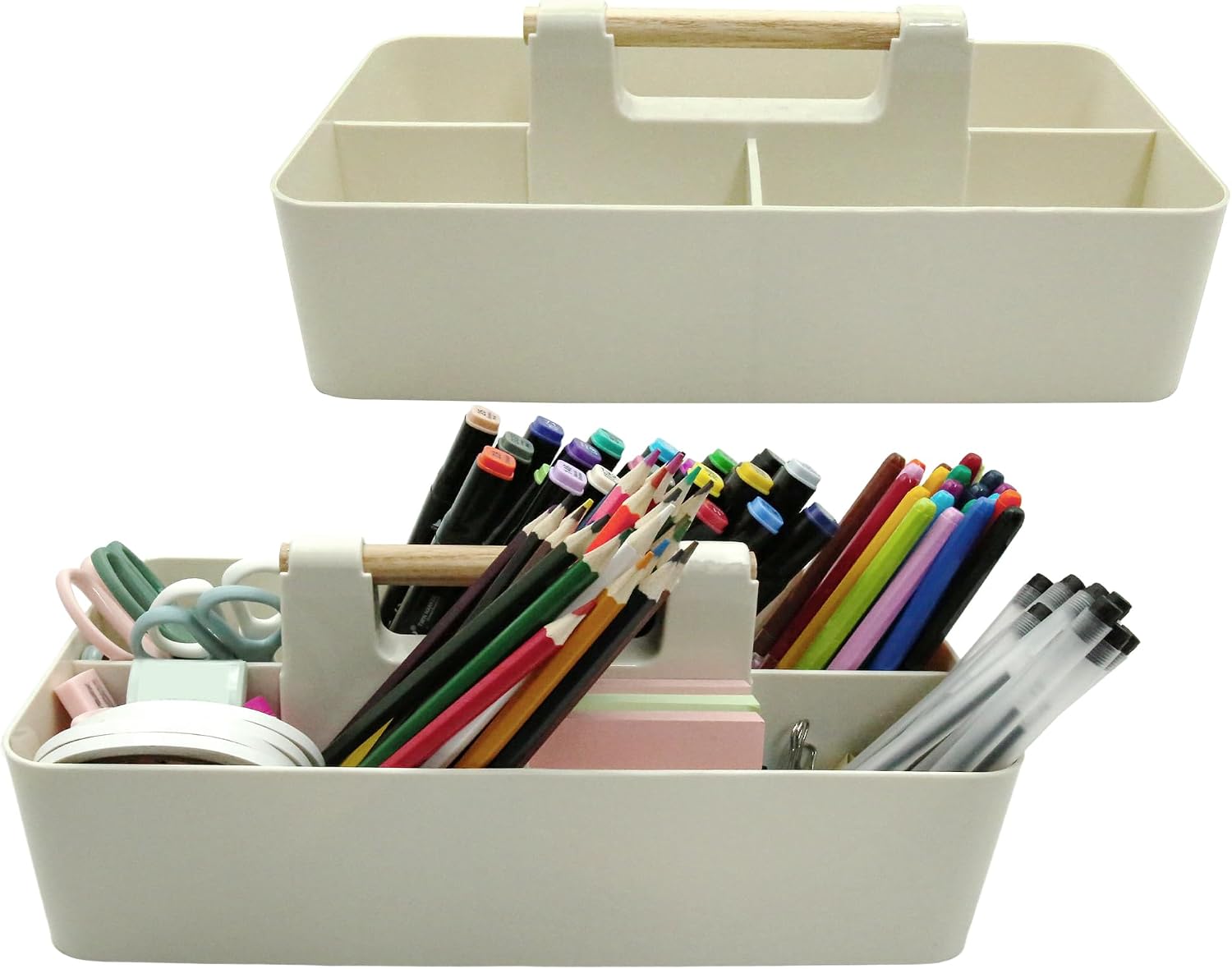 Amazon.com : 2 Pack Plastic Portable Caddy with Handle - 5-Compartment ...