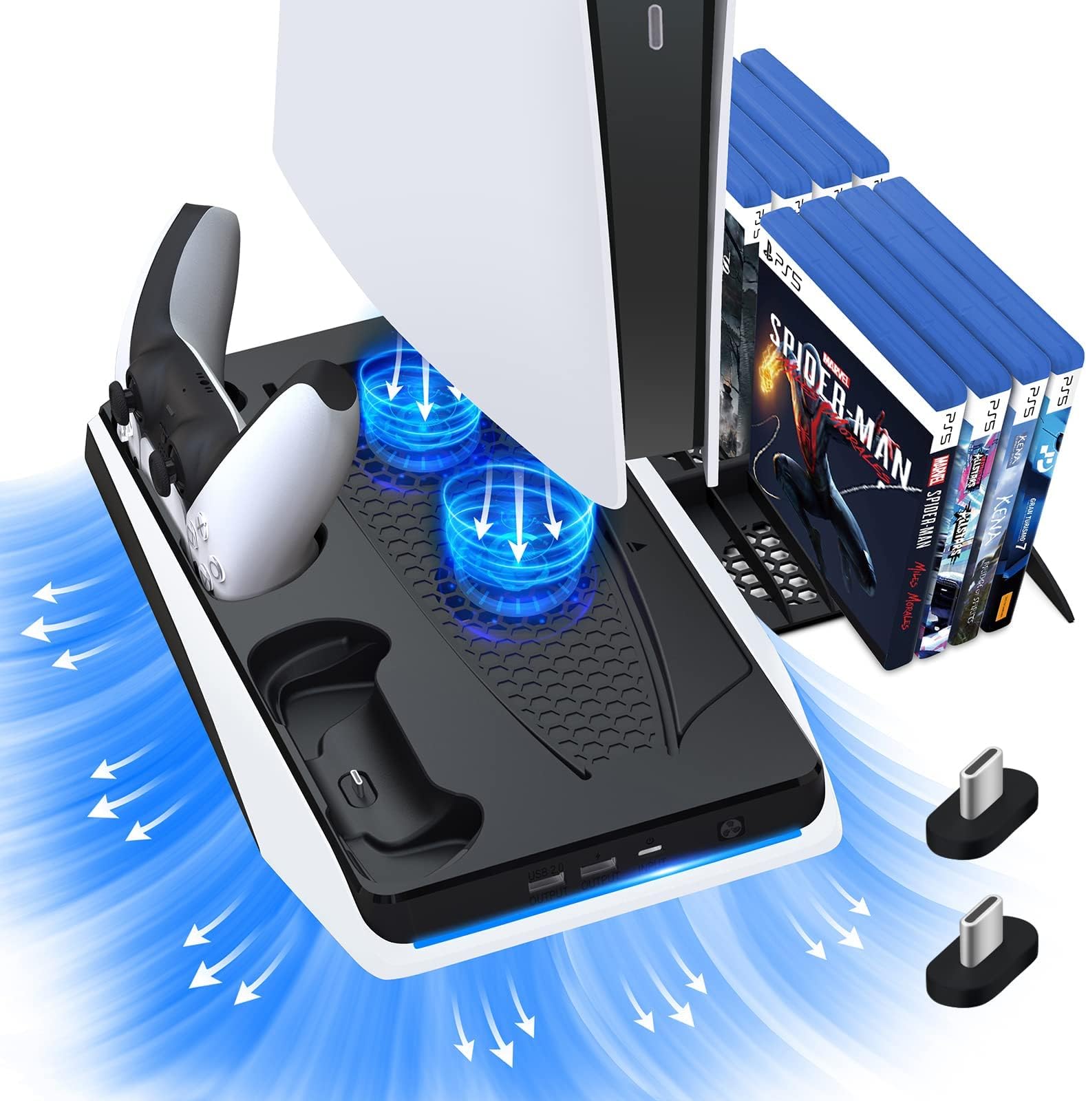 Amazon.com: Mcbazel PS5/PS5 Slim Stand and Cooling Station with Dual ...