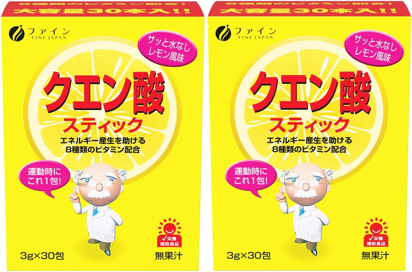 FINE Japan Citric Acid (30 Packets / 15 Servings x 2-Pack Set) : Amazon ...