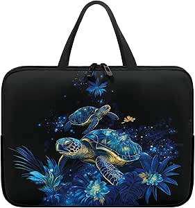 Amazon.com: ZIATUBLES Laptop Sleeve Case with Handle Vintage Blue ...