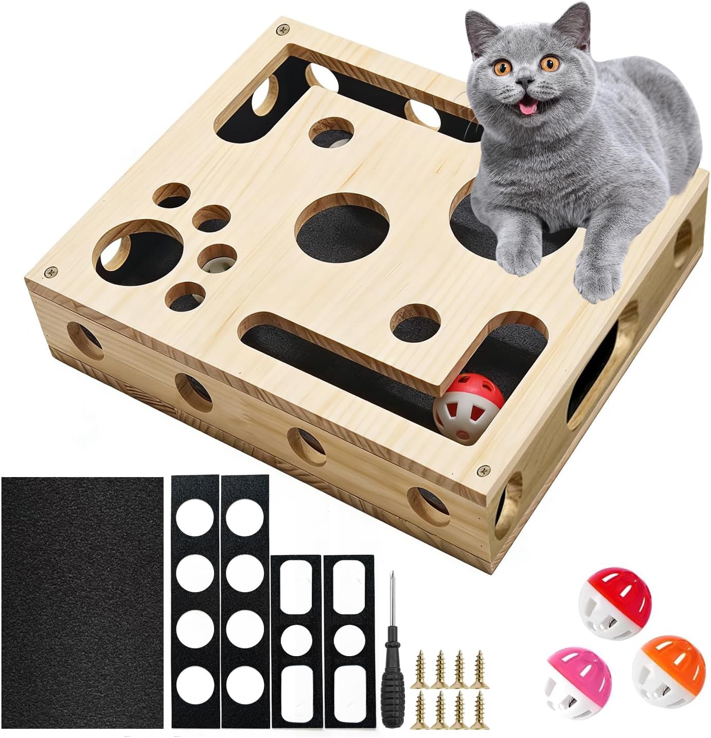 Amazon.com : Cat Scratch Puzzle Enrichment Box, Cat Nail File Box with ...