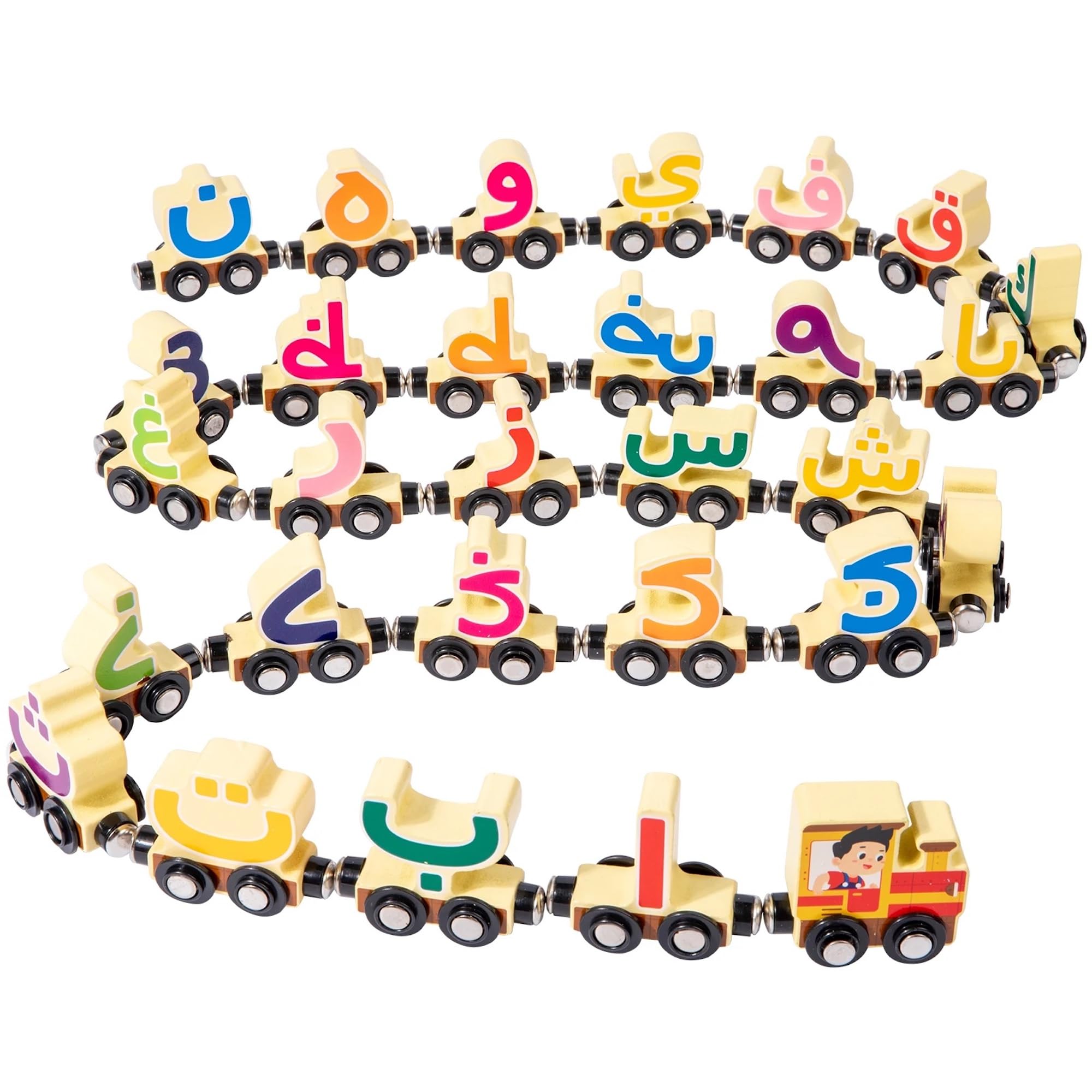 Snapklik.com : Wooden Arabic Alphabet Train Toy For Kids 29 PCS ...