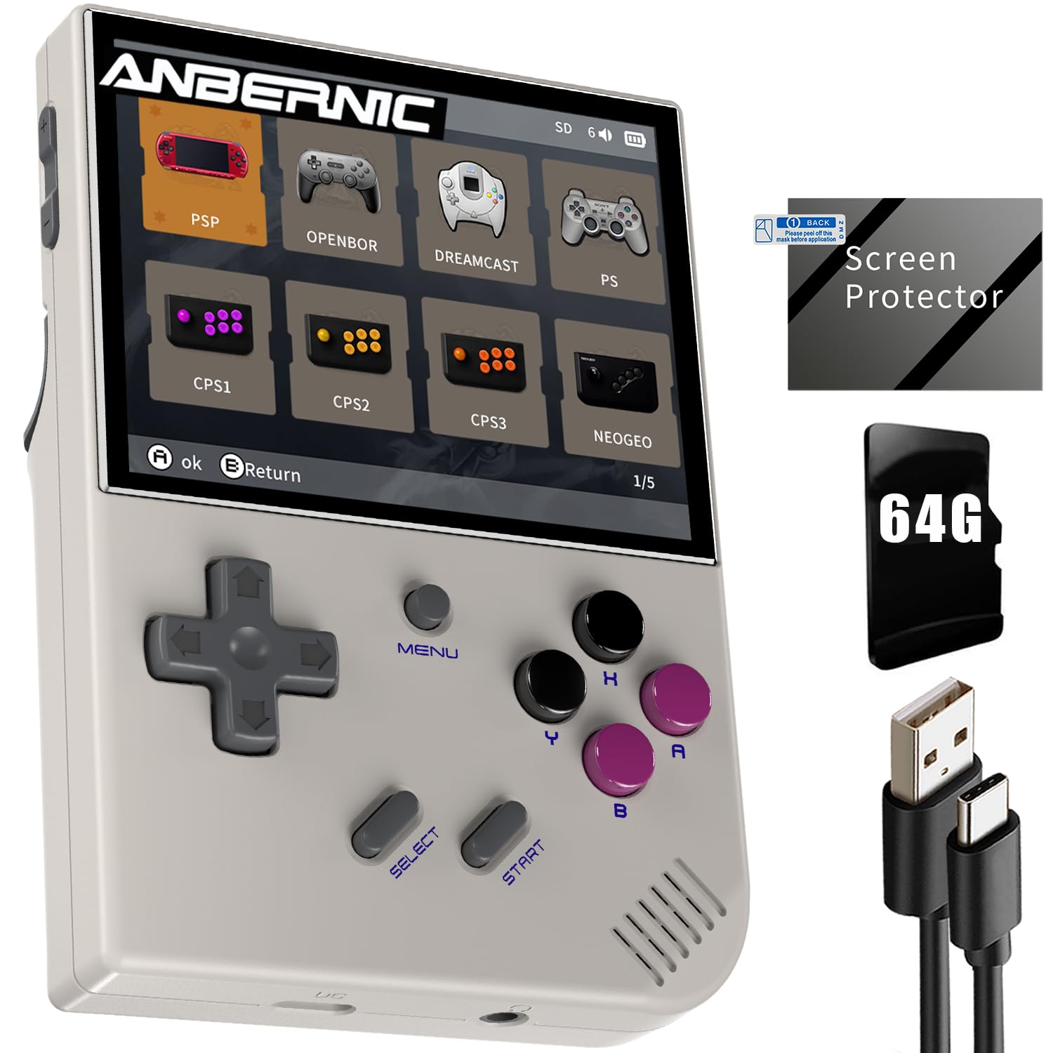 RG35XX Plus Linux Handheld Game Console 3.5'' IPS Screen, 35xx Plus ...