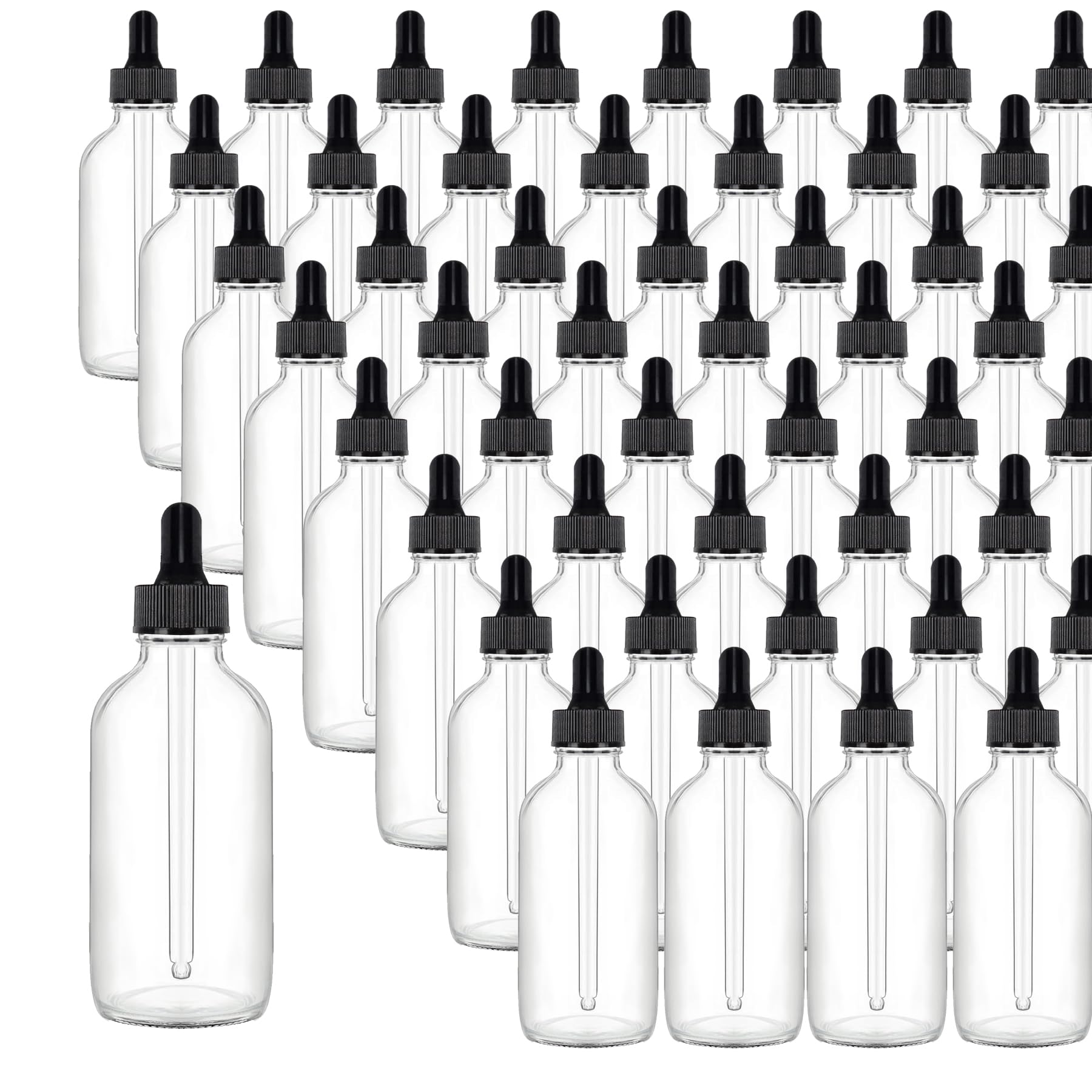 Amazon.com: Easeen 48 Pack 4oz Clear Glass Dropper Bottles, Eye Dropper ...