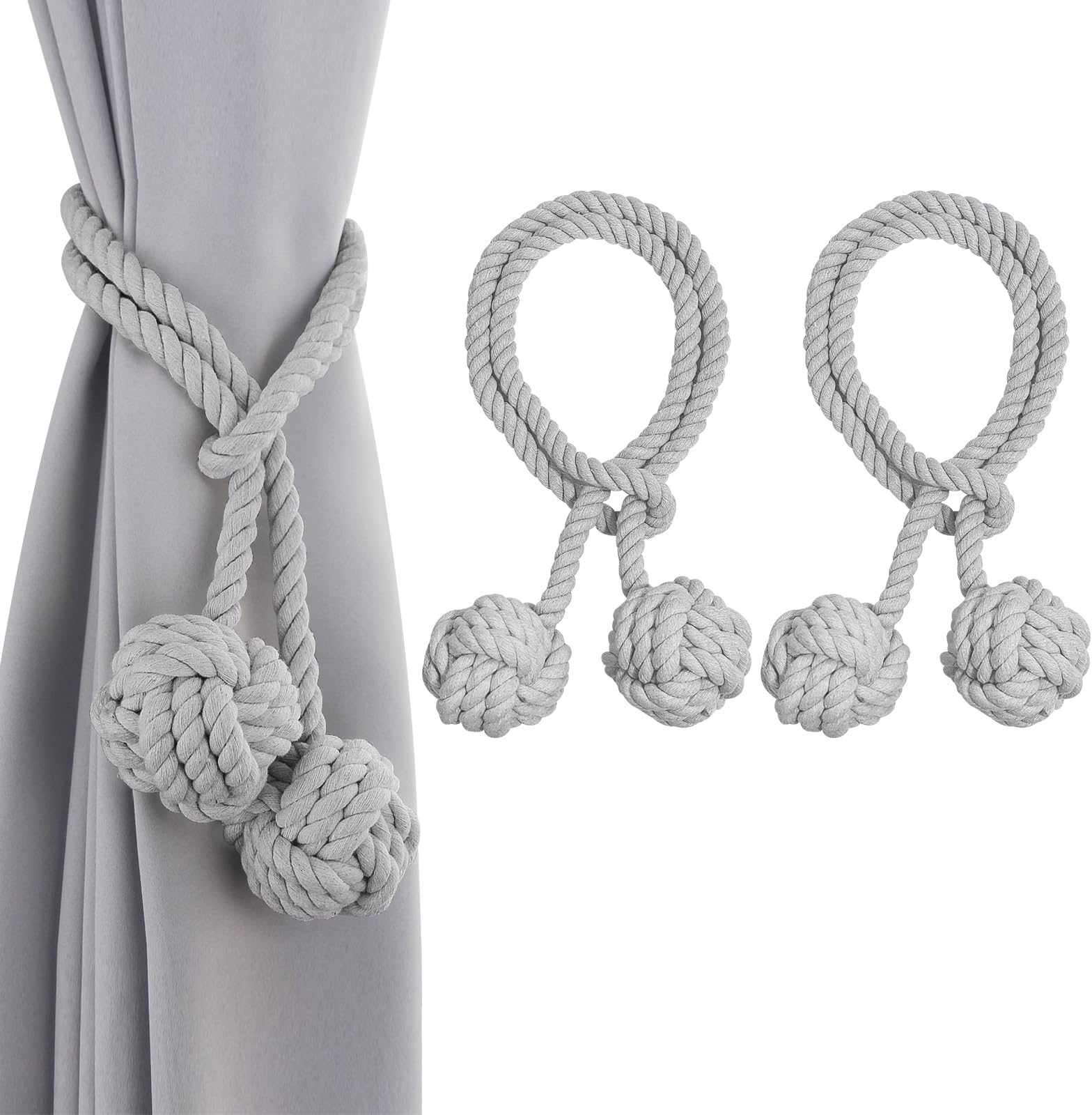 Himtop A Pair of Curtain Rope Tiebacks Hand Knitting Curtain Tie Back ...