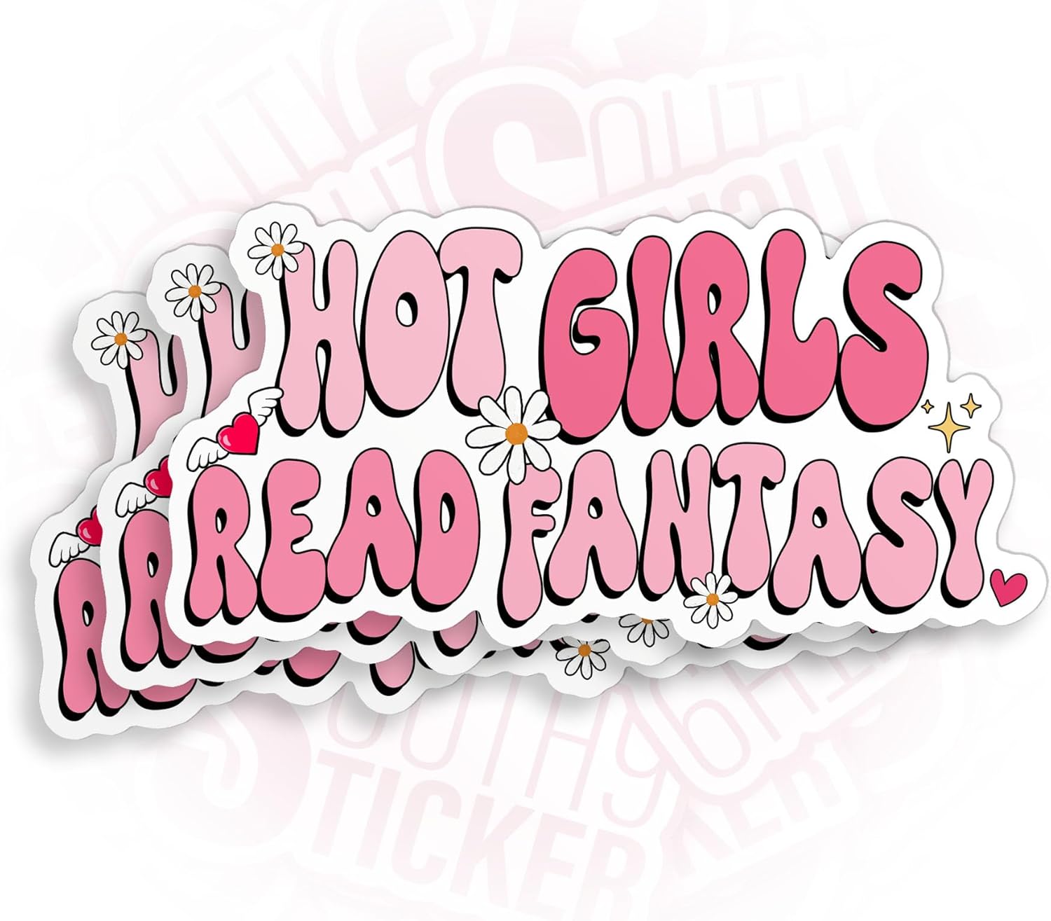 Amazon.com: (3Pcs) Hot Girls Read Fantasy Sticker Fantasy Reading Book ...