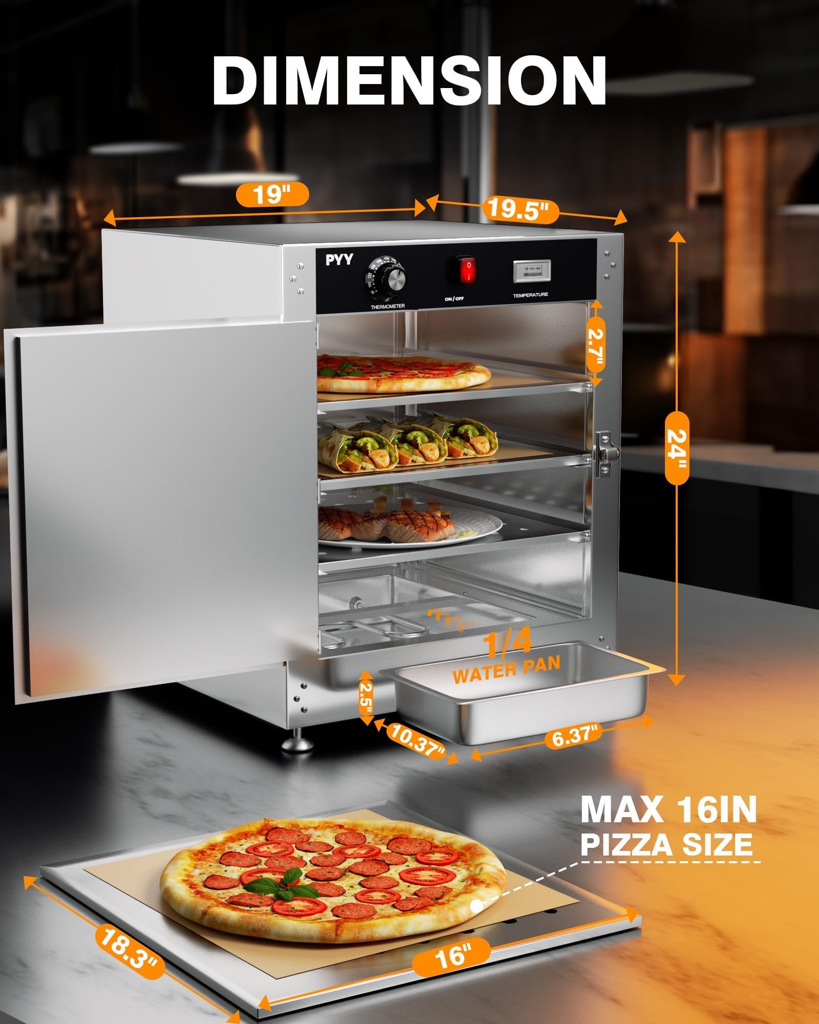 Snapklik.com : PYY Warming Cabinet 4 Tier 19x19x24 Hot Box Food Warmer ...