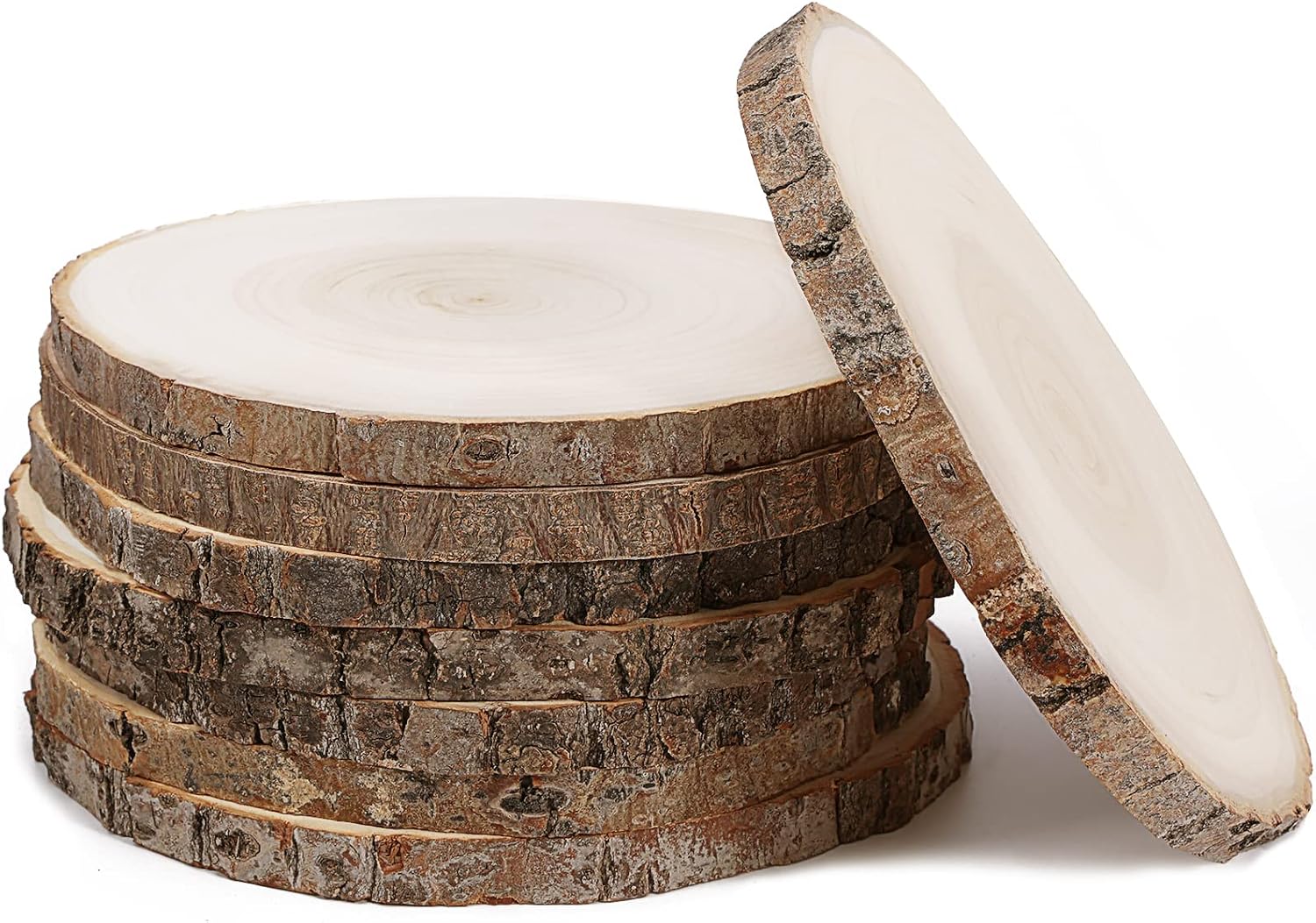 Amazon.com: Caydo 8 Pieces 8-9 Inch Wood Slices for Centerpieces, Large ...