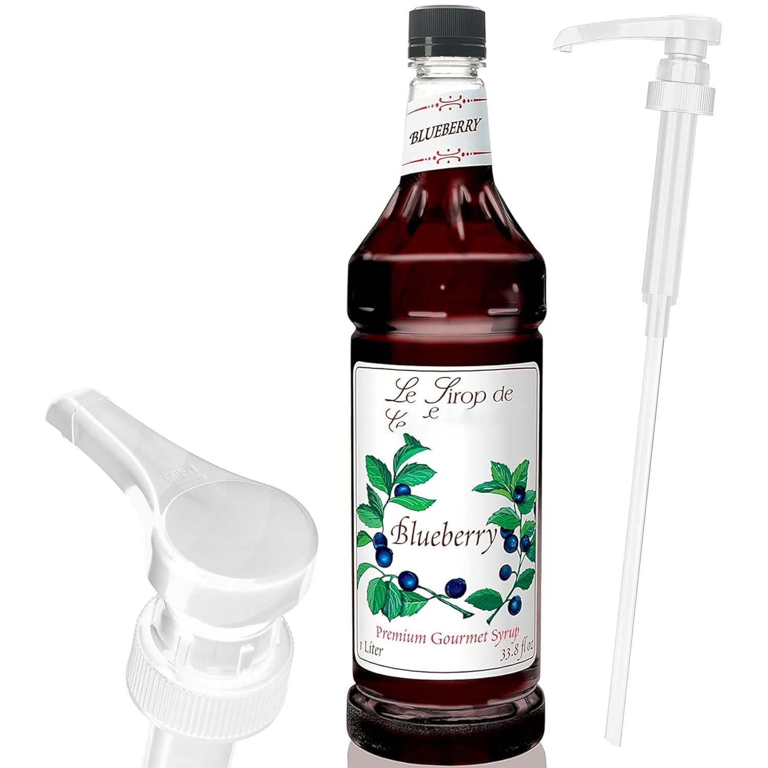 Amazon.com: Blueberry Syrup with Little Squirt Syrup Pump 1 Liter (33.8 ...