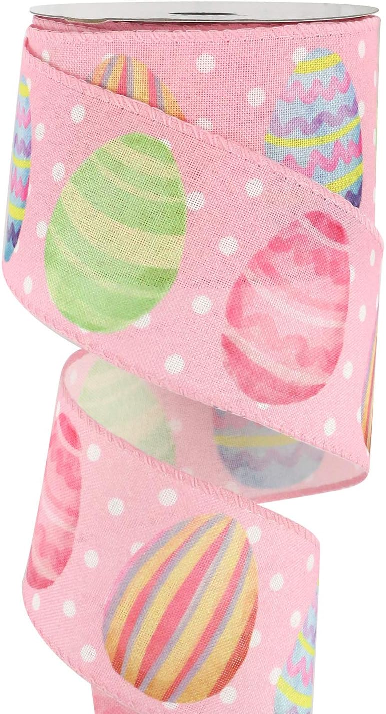 Amazon.com: 6 Rolls 30 Yards Easter Ribbon 2 Inch Bunny Egg Rabbit ...