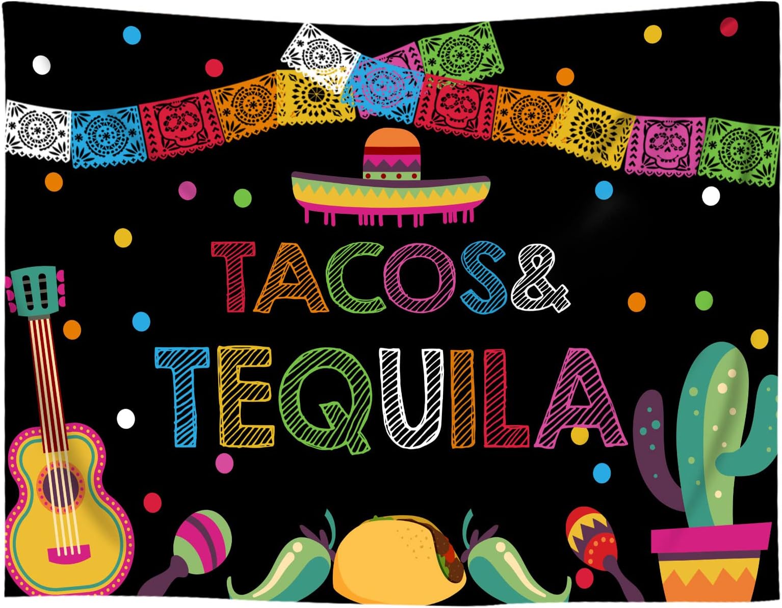 Amazon.com: MTMETY 7x5ft Soft Fabric Tacos Tequila Backdrop Carnival ...