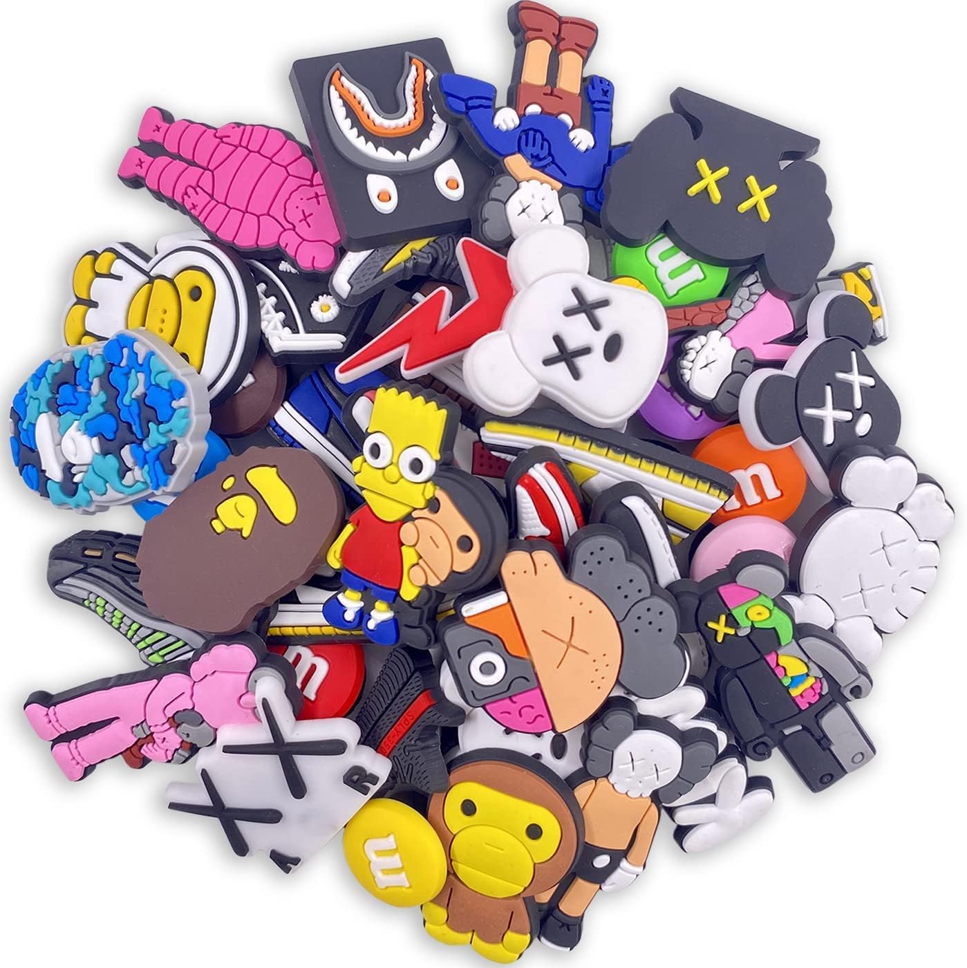 Amazon.com: 36PCS Cool Shoe Charms for Croc Clog Sandals Wristband ...
