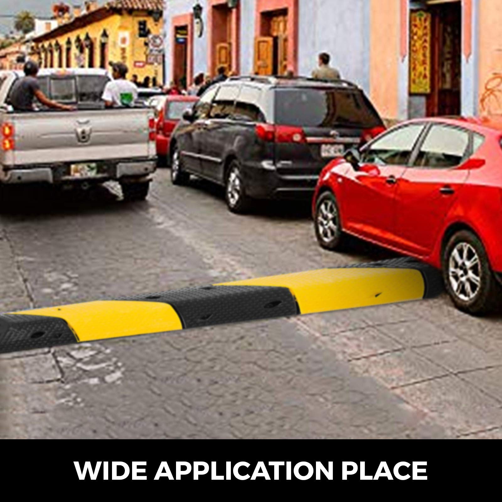 Happybuy 3 Feet Rubber Speed Bump Driveway Modular 22046lbs Load Speed ...