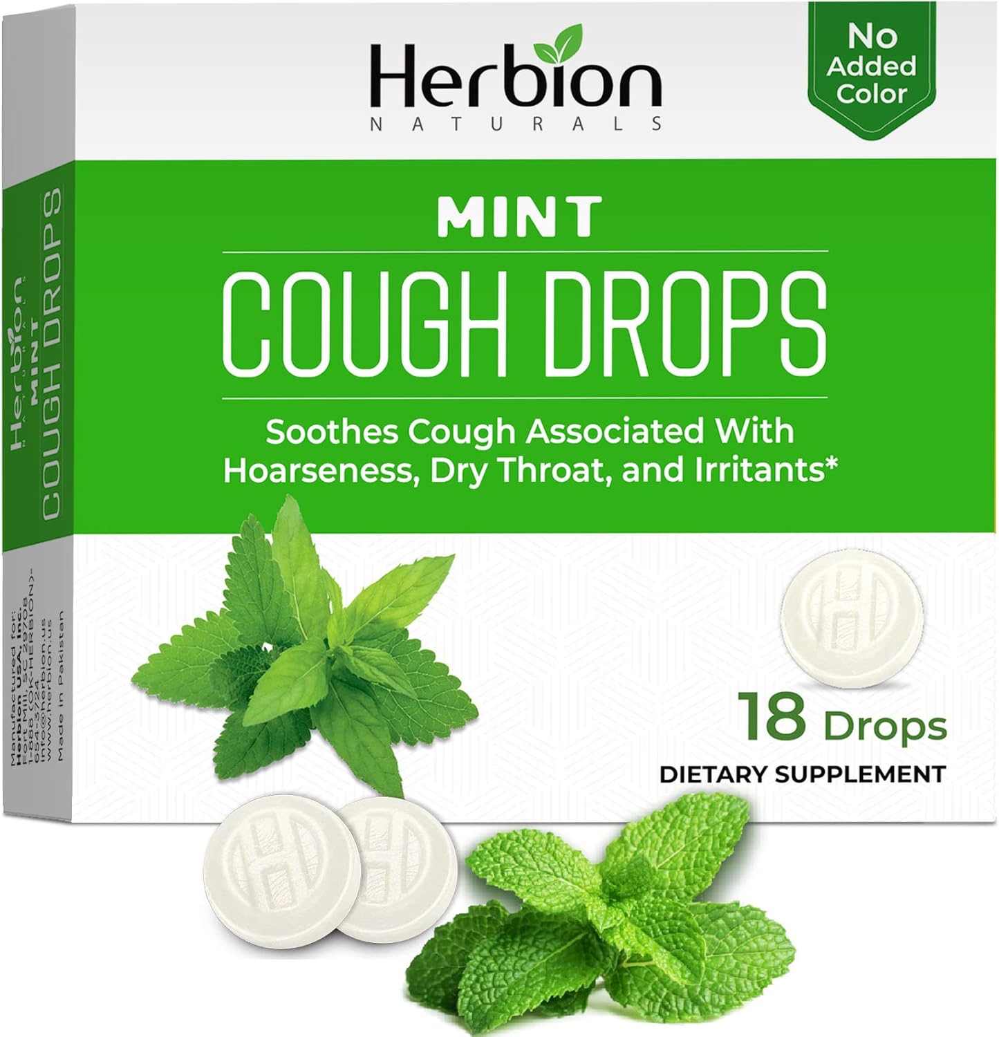 Herbion Naturals Cough Drops with Mint Flavor – 6 pack– Oral Anesthetic ...