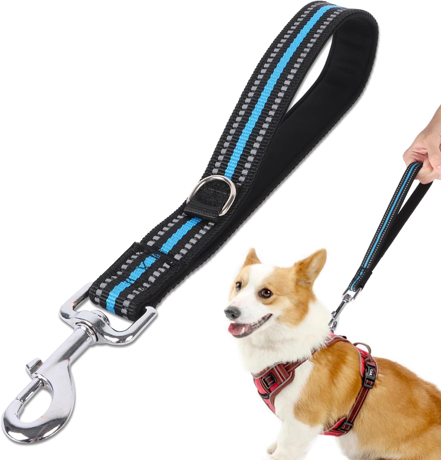 Kaket Reflective Short Dog Lead with Padded Handle, Strong Short Leash ...