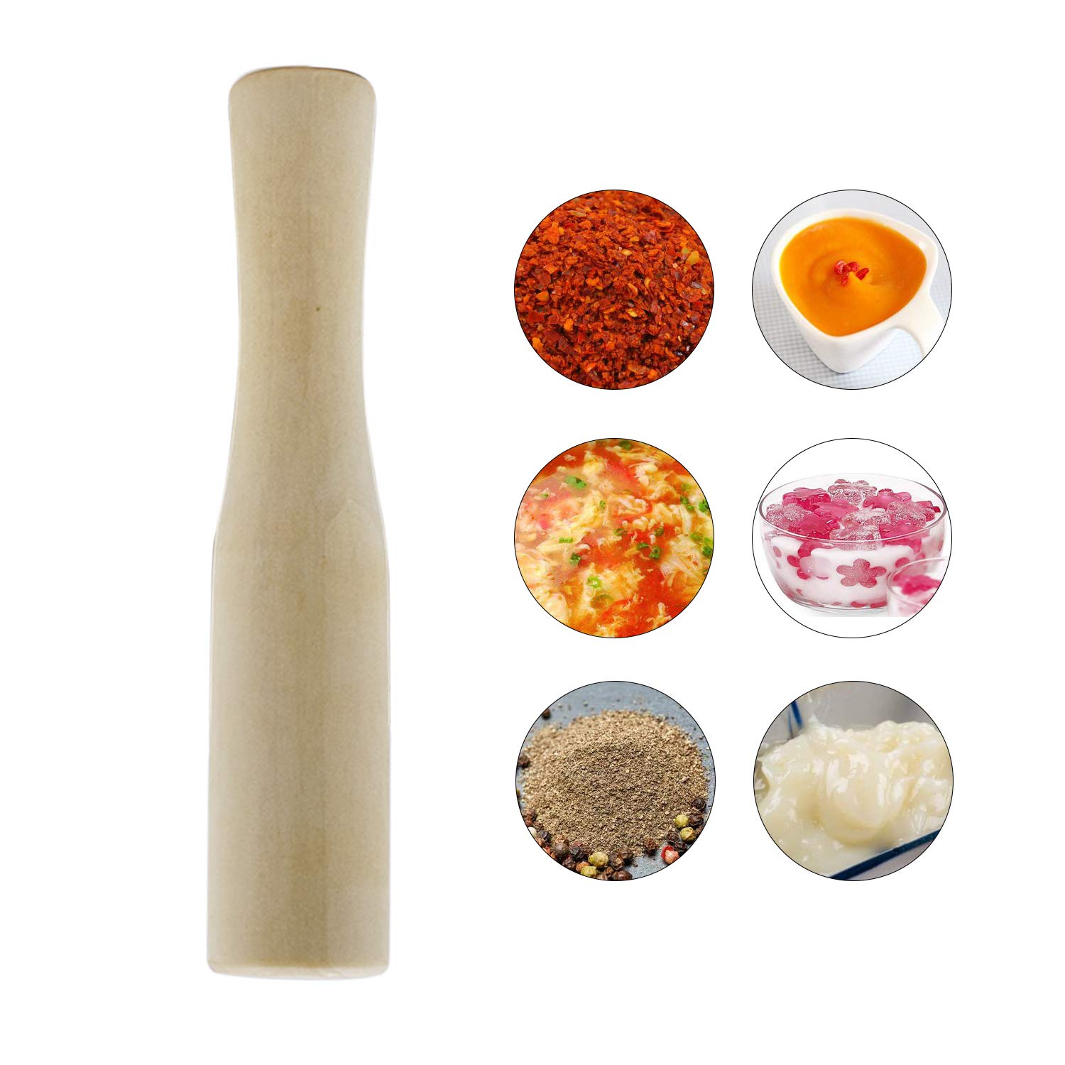 LiXiongBao – Molinillo de madera profesional de madera dura para picar ...