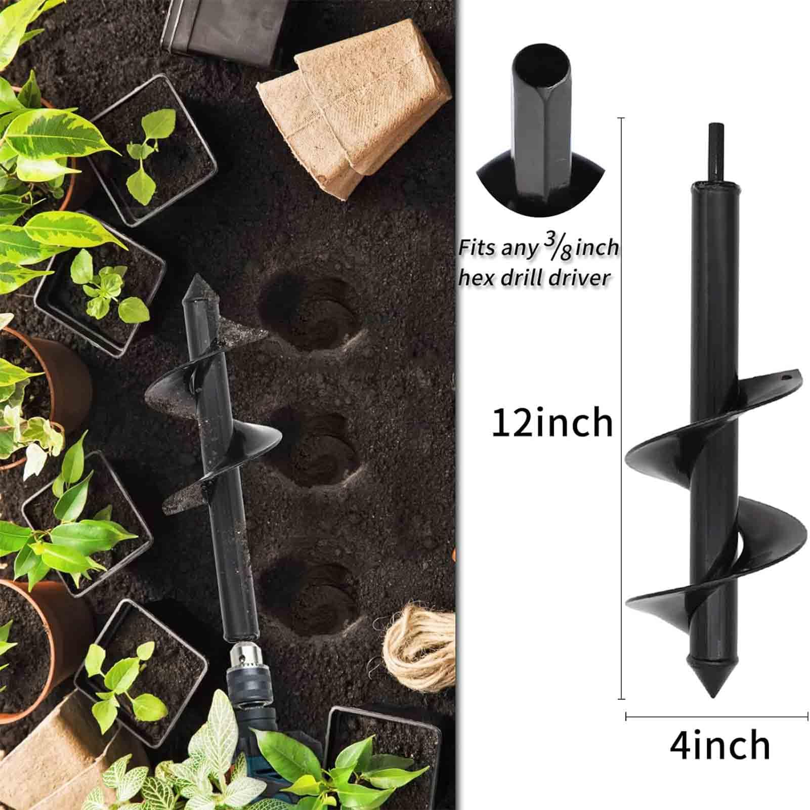 Snapklik.com : 4x12inch Auger Drill Bit For Planting,Heavy Duty Garden ...