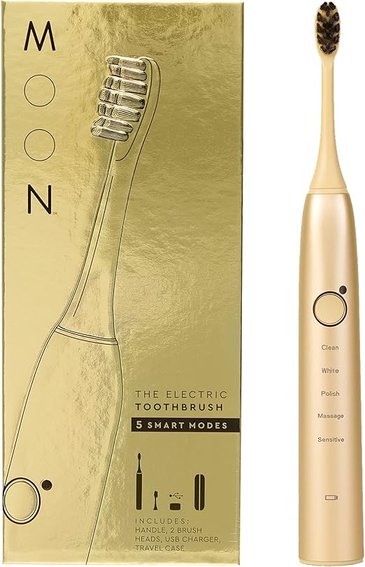 Amazon.com: MOON Sonic Electric Toothbrush for Adults & Teens, Gold, 5 ...