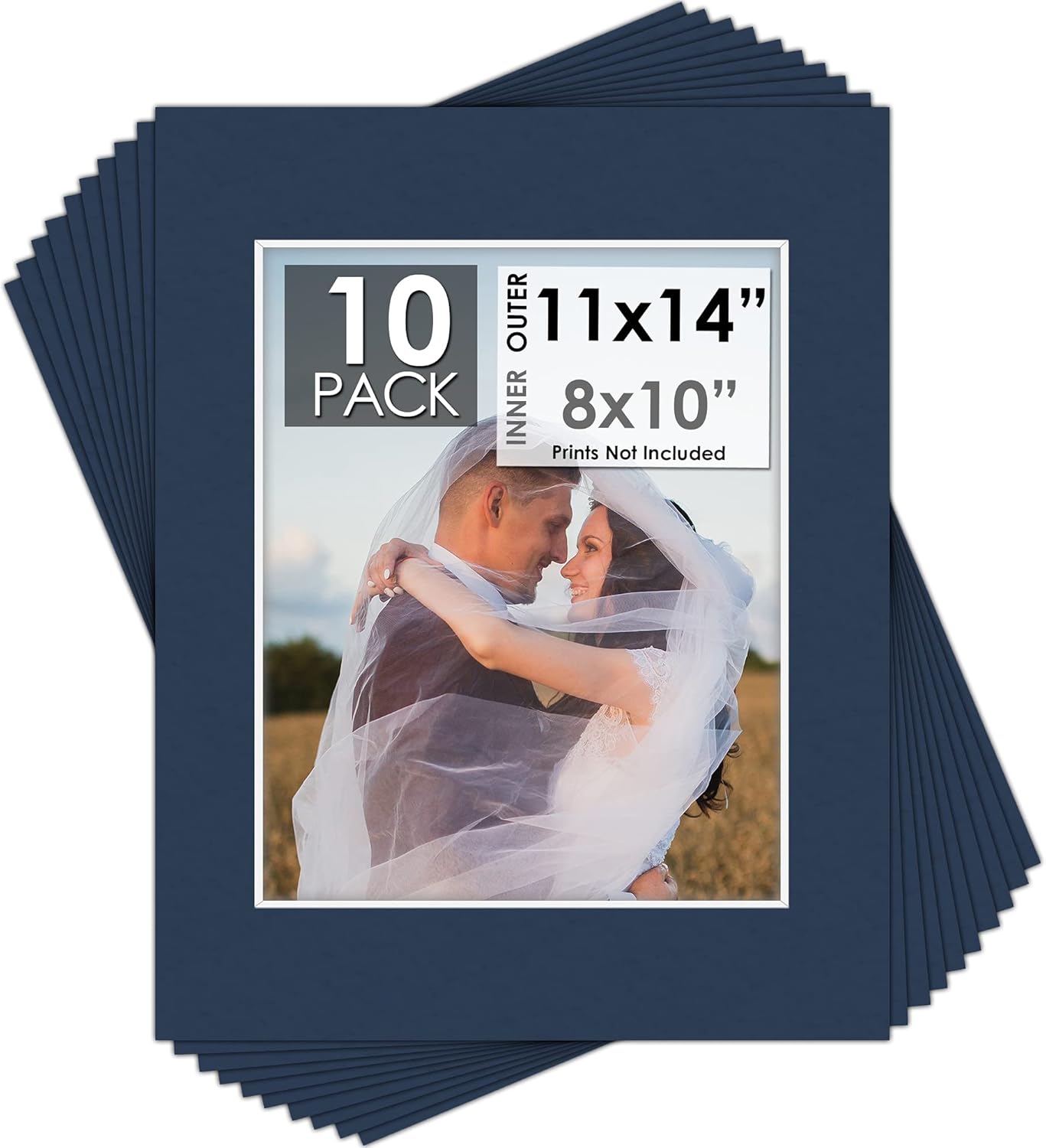 Amazon.com: Mat Board Center, Pack of 10, 11x14 for 8x10 Dignity Blue ...