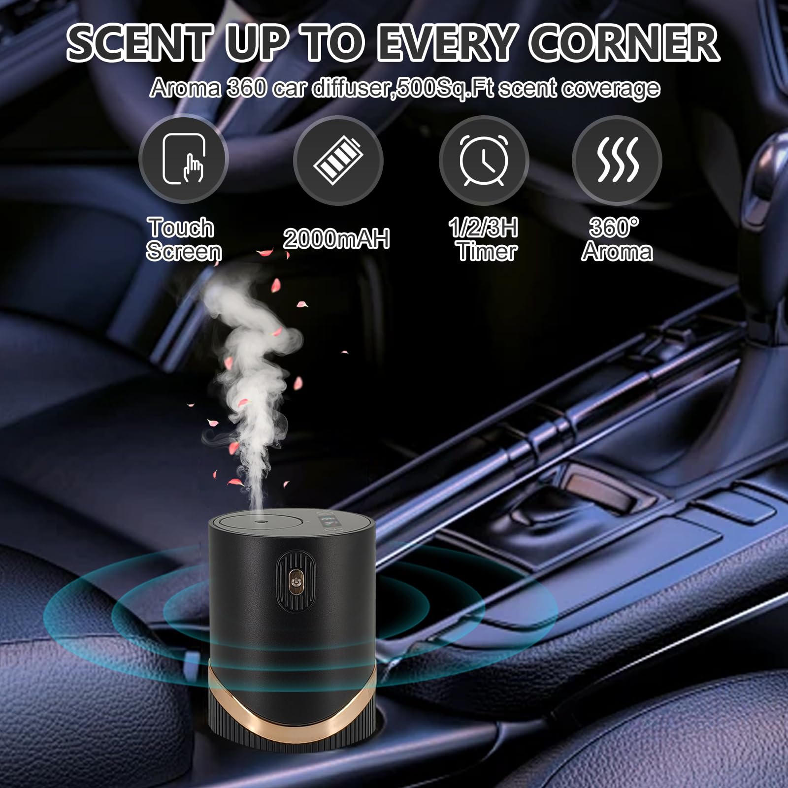 Snapklik.com : Waterless Car Essential Oil Diffuser,Rechargeable ...