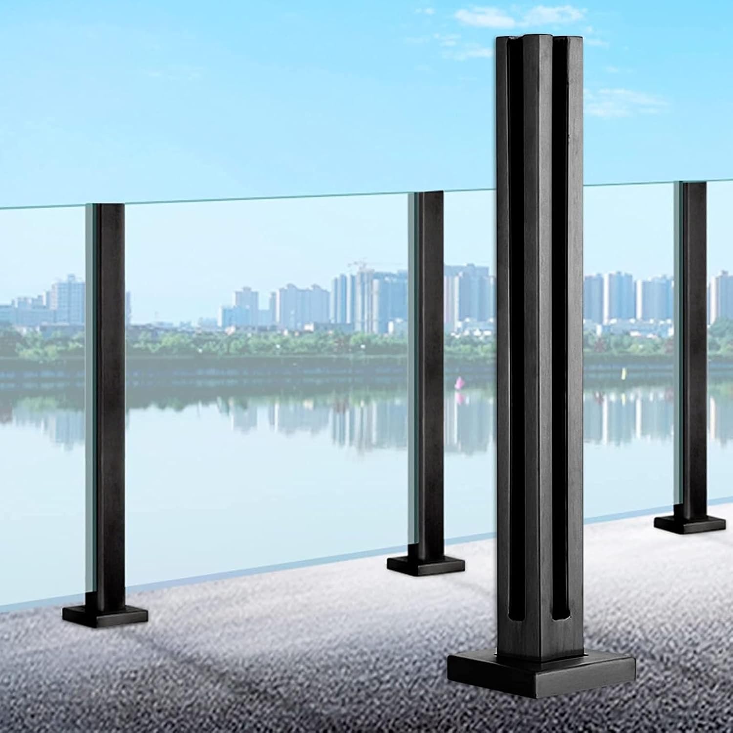 Amazon.com: Black Glass Clamps for Atrium Garden Staircase Steps ...