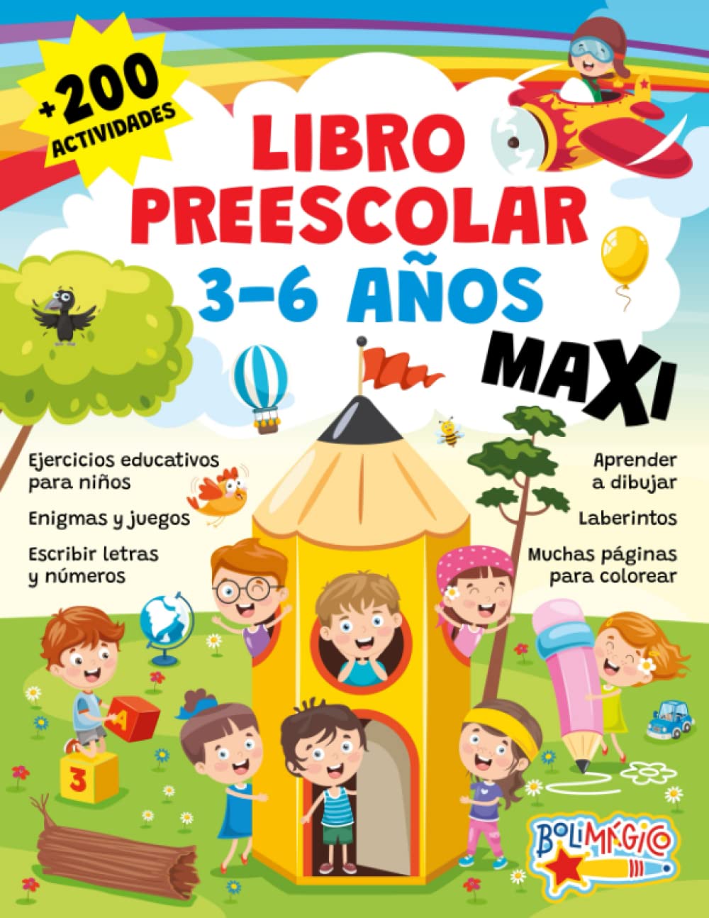 LIBRO PREESCOLAR 3-6 AÑOS MAXI: +200 actividades. Ejercicios educativos ...