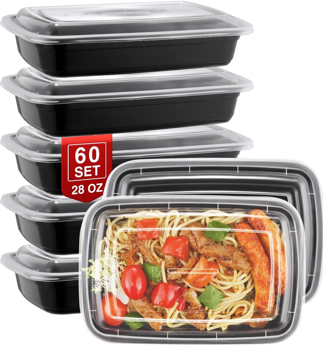Amazon.com: 28oz Disposable Meal Prep Container (50 Pieces ...