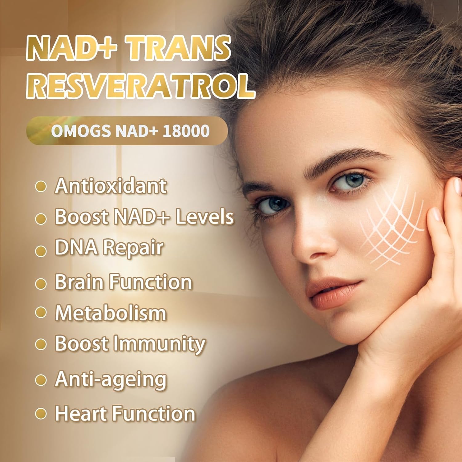 NAD+ 300 mg + Trans-Resveratrol 200 mg, suplemento puro de NAD ...