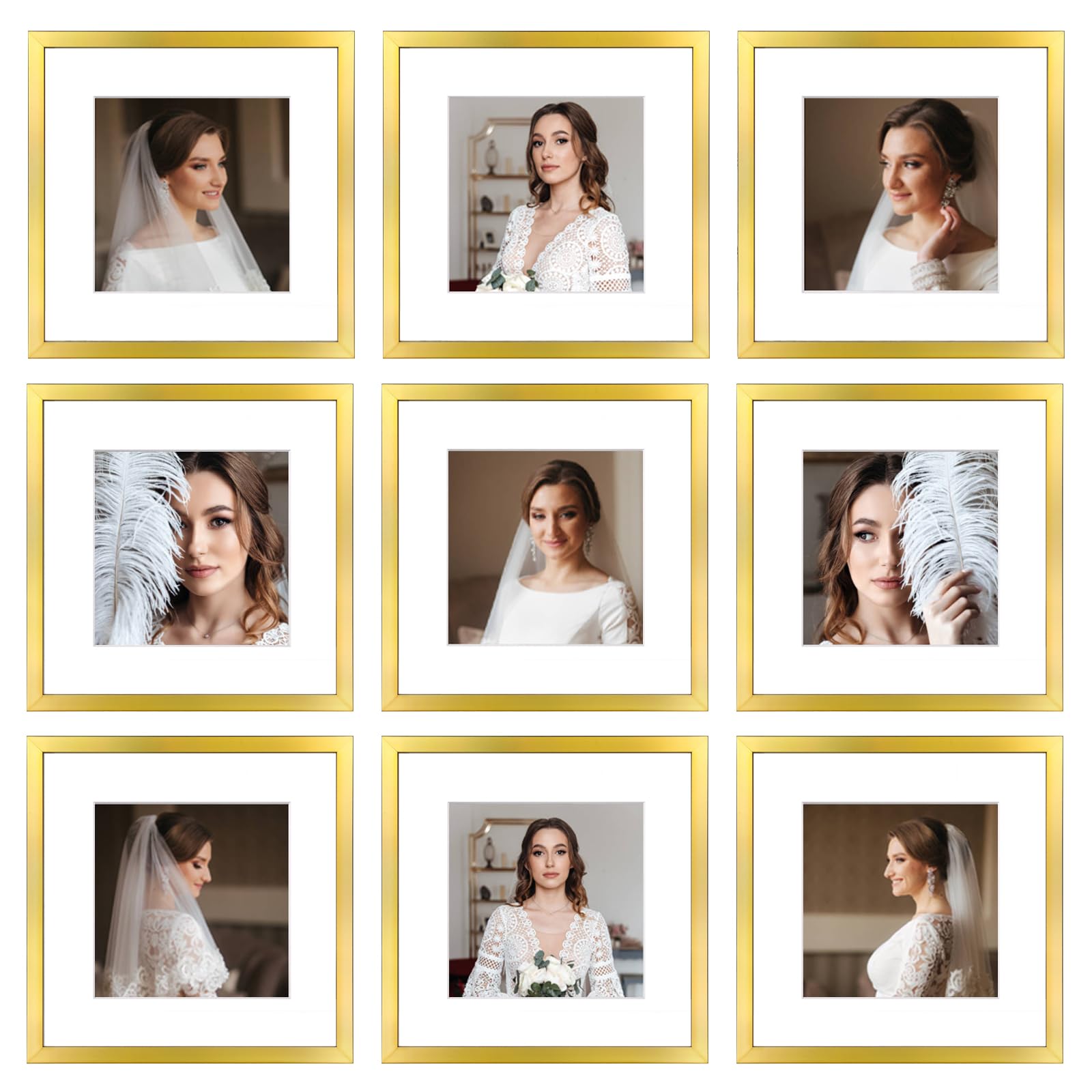 Amazon.com - BSRHOME 12x12 Picture Frame Set of 9, Display Pictures 8x8 ...