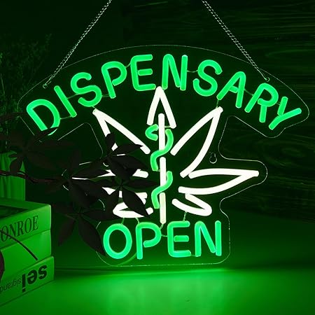 Amazon.com : Dispensary Neon Sign Green Leaf Neon Signs for Wall Decor ...