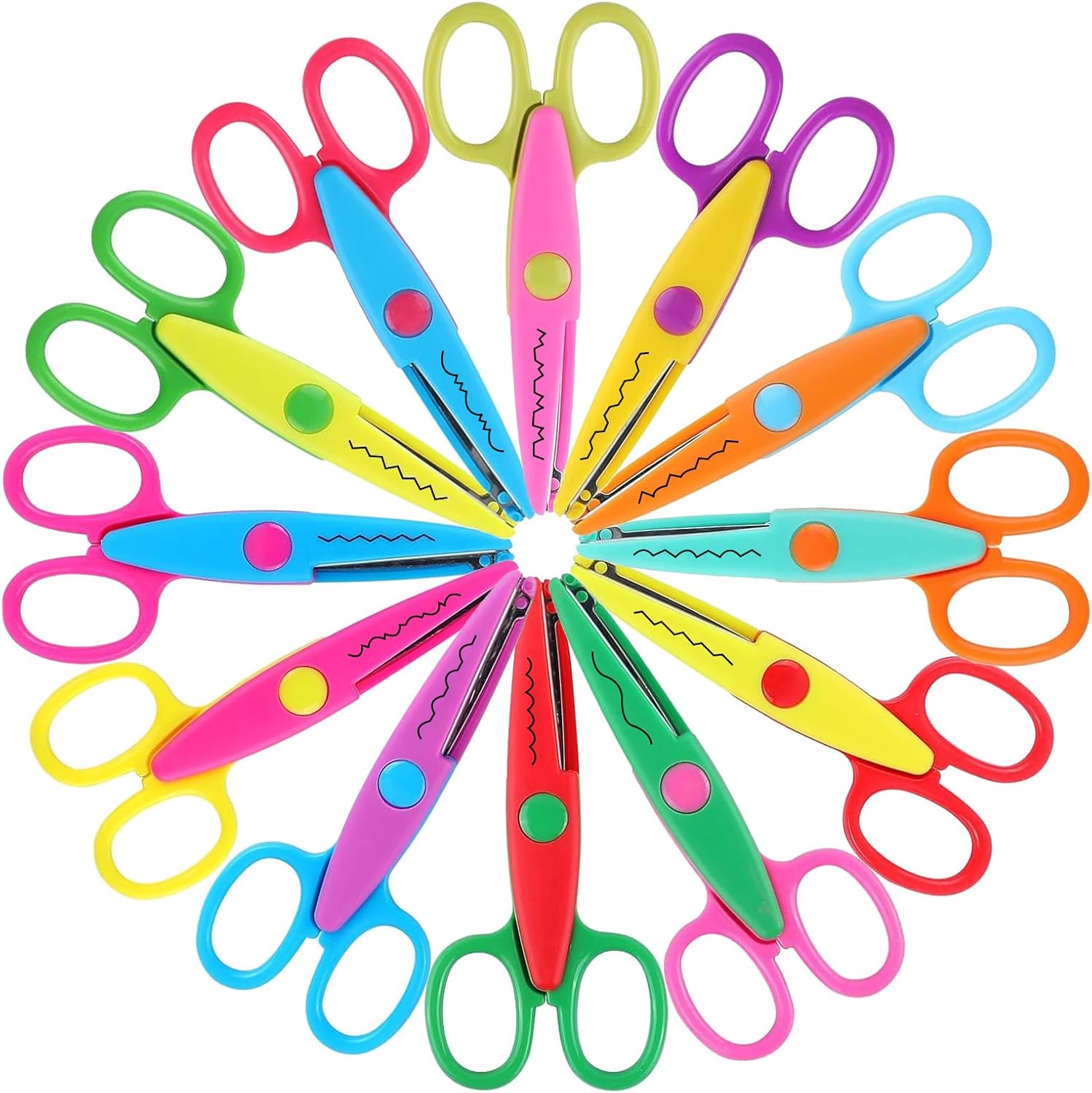 Amazon.com: 12 Pack Kids Safety Scissors | Blunt Tip with Decorative ...