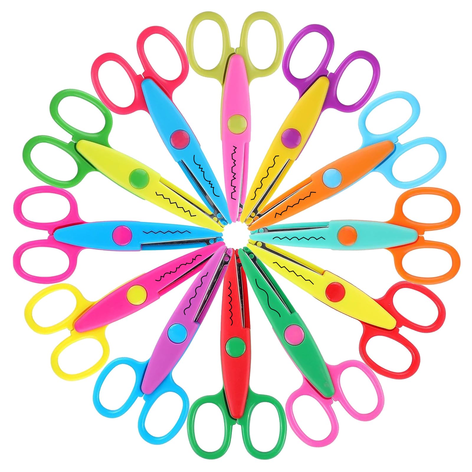 Snapklik.com : 12 Pack Kids Safety Scissors Blunt Tip