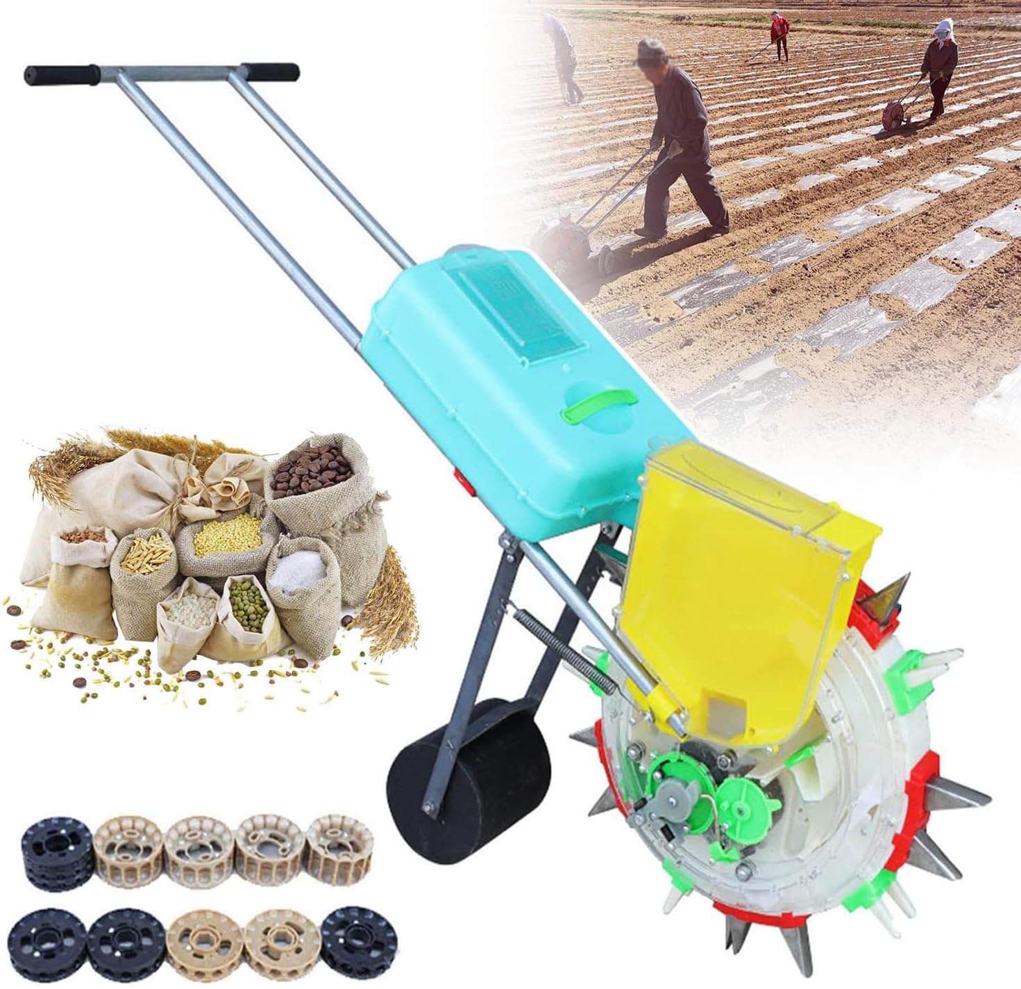 Amazon.com: Seed Spreader Push W/10 Seed Plates, Garden Seeder, Sowing ...
