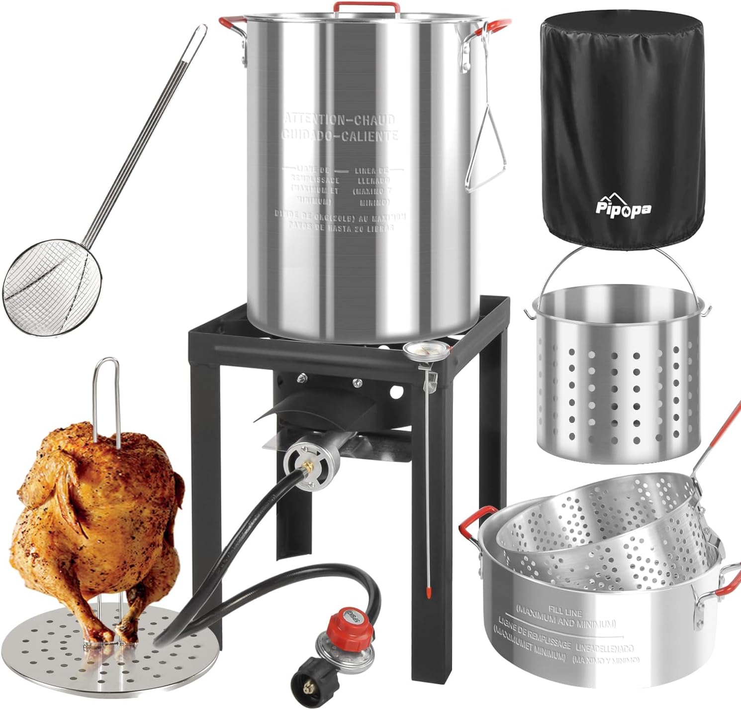 Amazon.com : Enterprises Turkey Deep Fryer Oversized 44 Quart Stainless ...