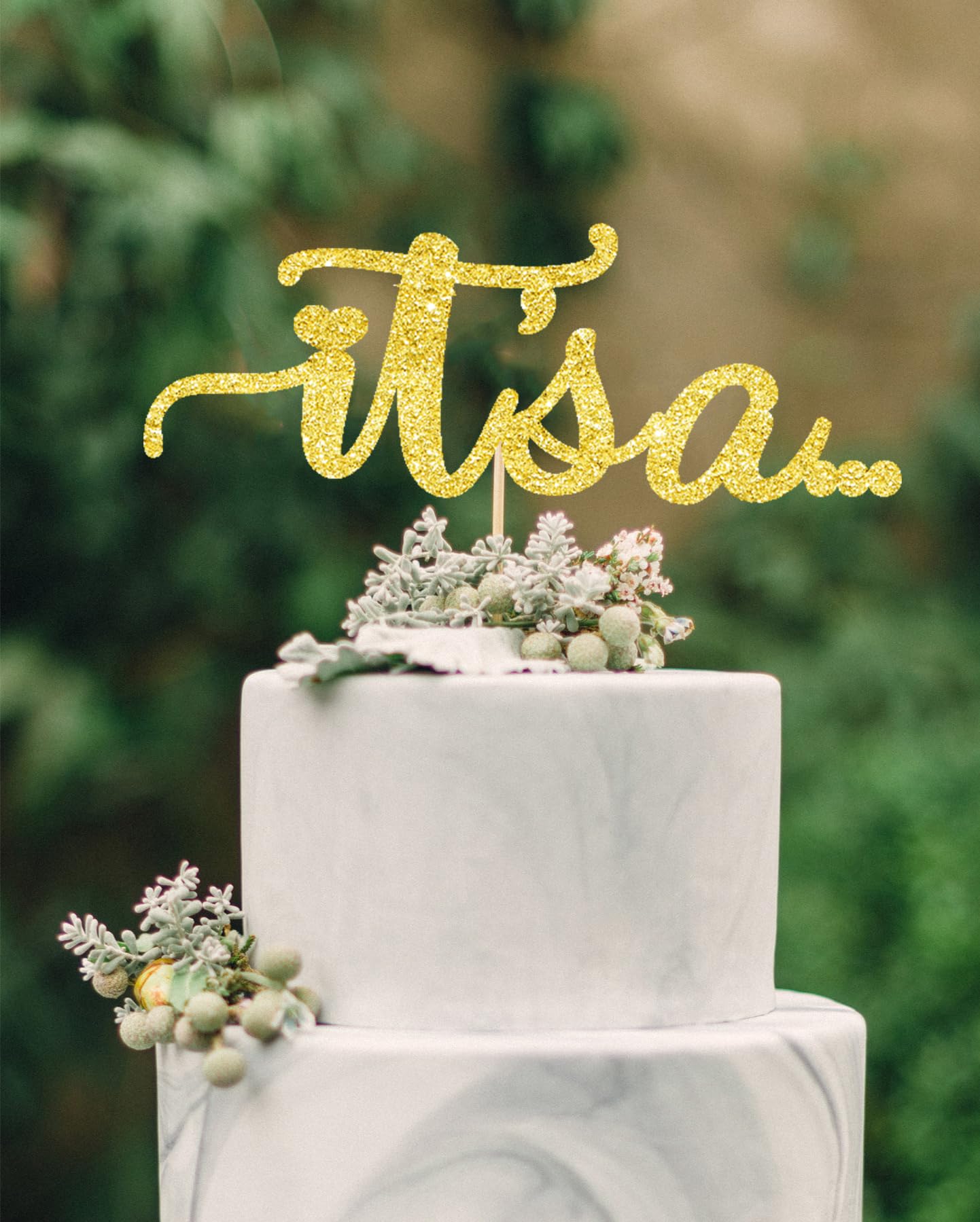 Snapklik.com : Its A Cake Topper Double Sided Gold Glitter