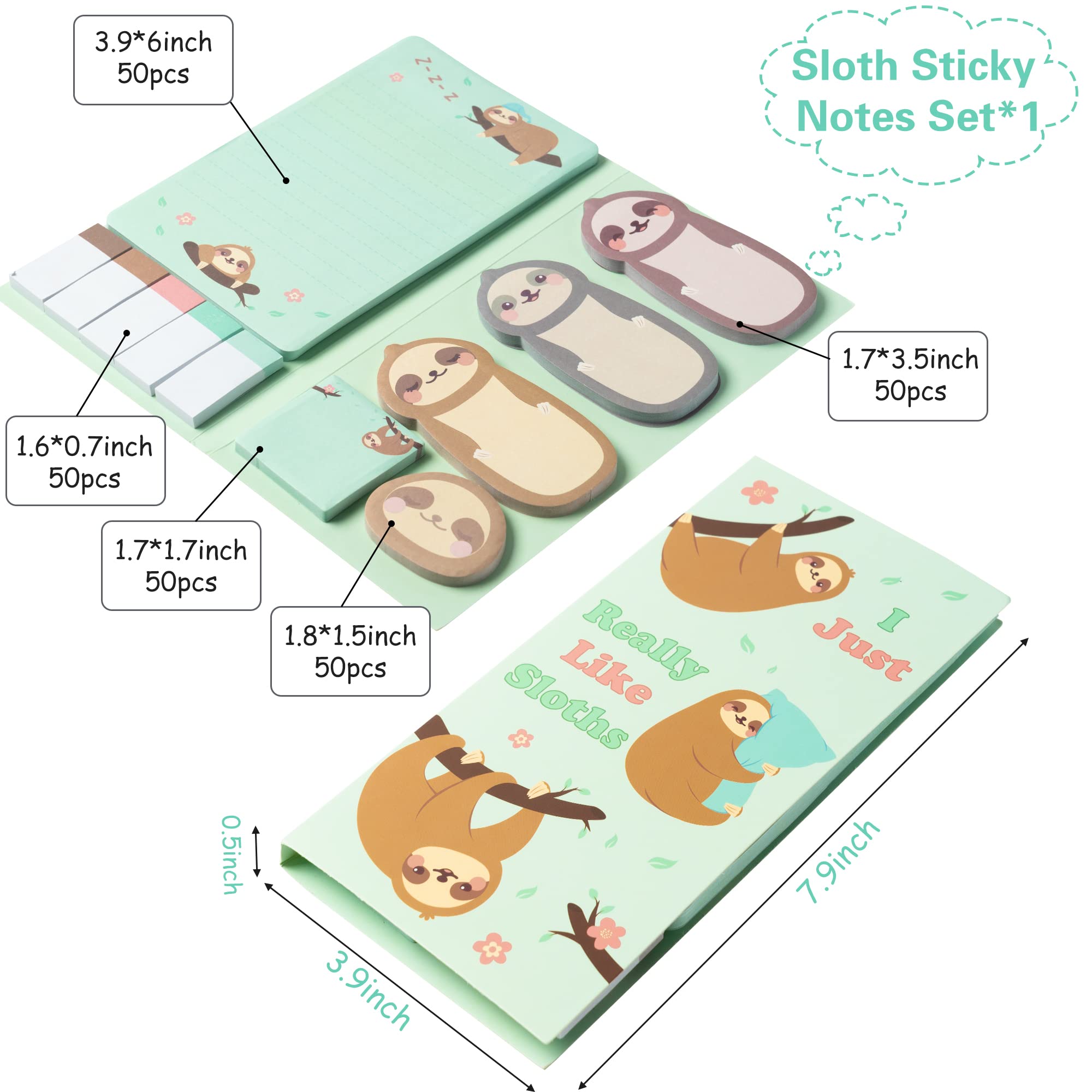 Snapklik.com : I Just Really Like Sloths Sticky Notes Set, 550 Sheets ...