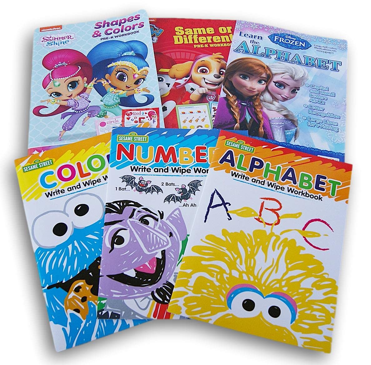 Buy Preschool Bundle of 6 Workbooks - Sesame Street, Frozen, Paw Patrol ...