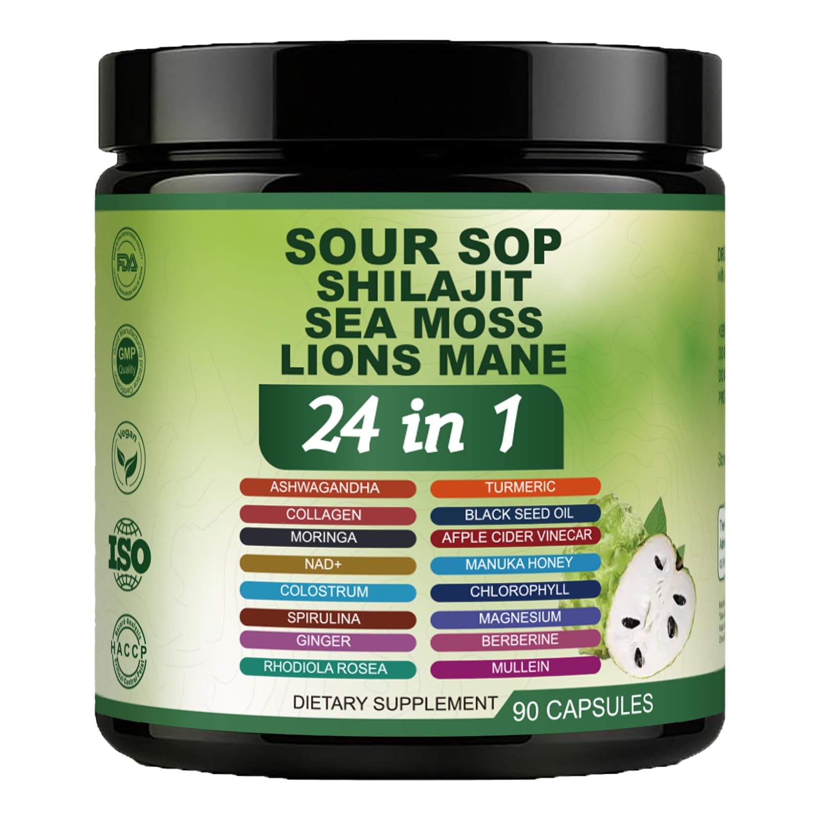 24 In 1 Soursop Capsules Graviola Soursop Capsules With Shilajit ...
