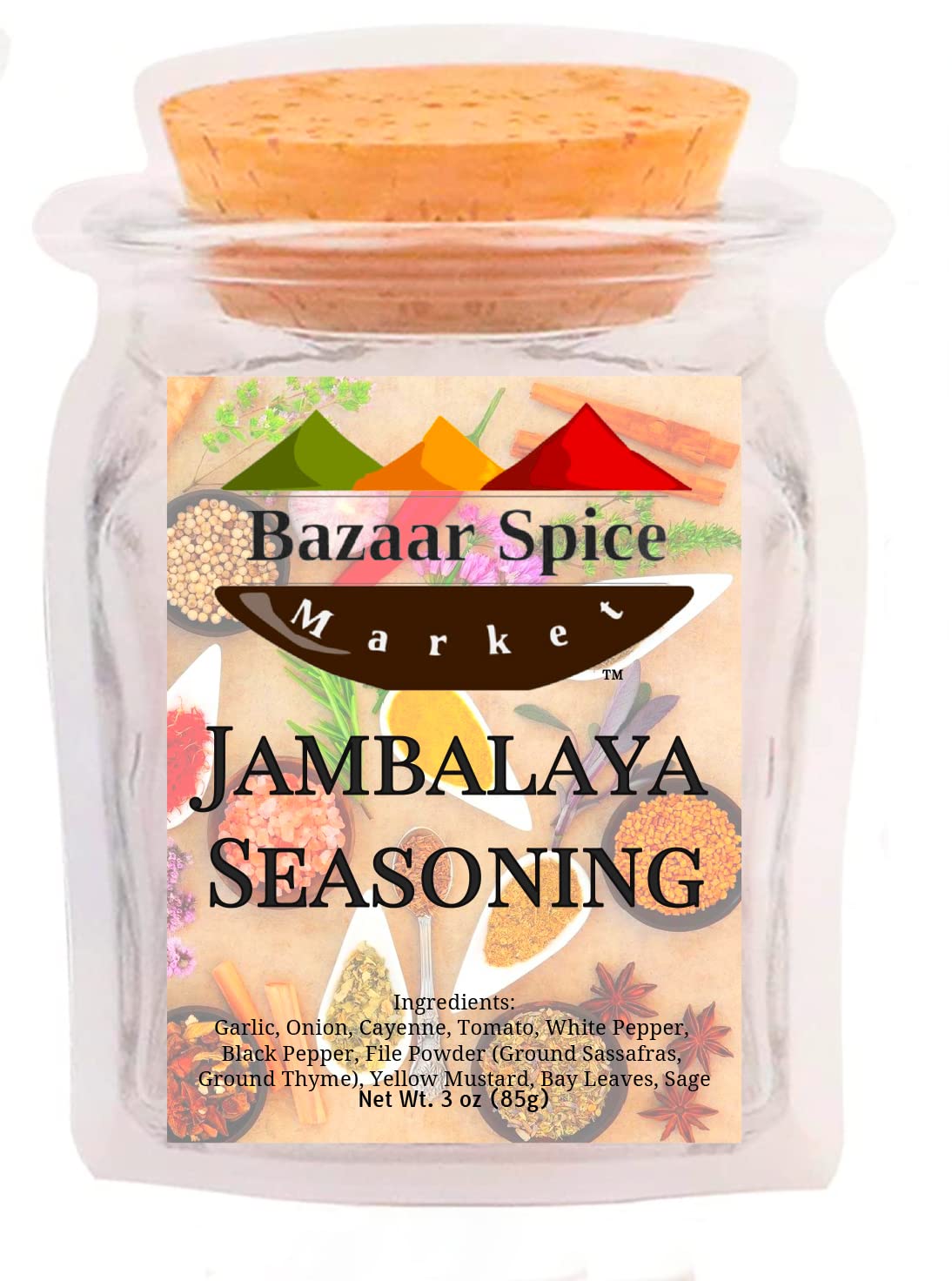 Amazon.com : Jambalaya Seasoning 3 oz - Bazaar Spice Market Salt Free ...